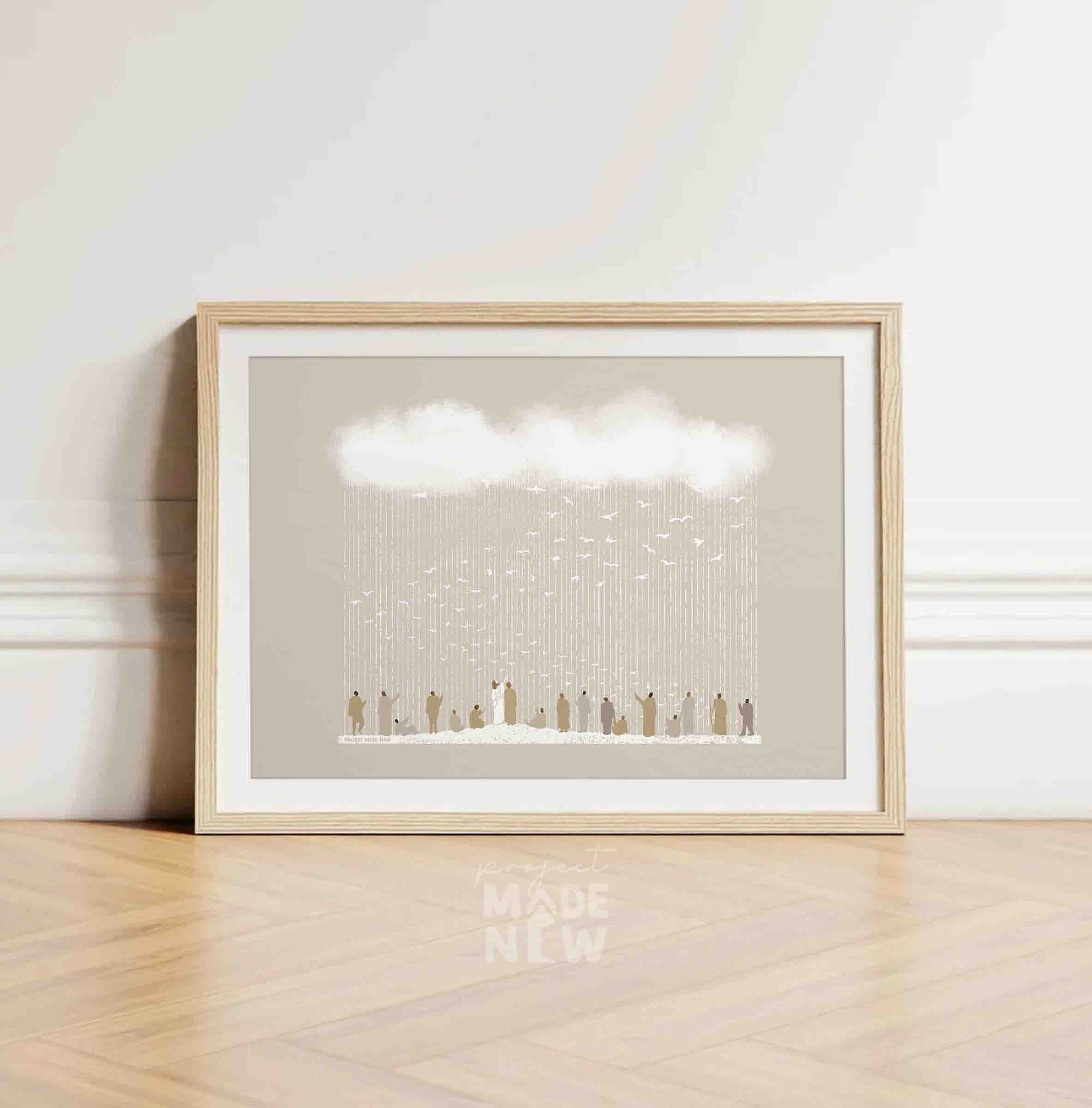 POSTER Birds of the Air Jesus Sermon on the Mount Bible Art, Christian ...