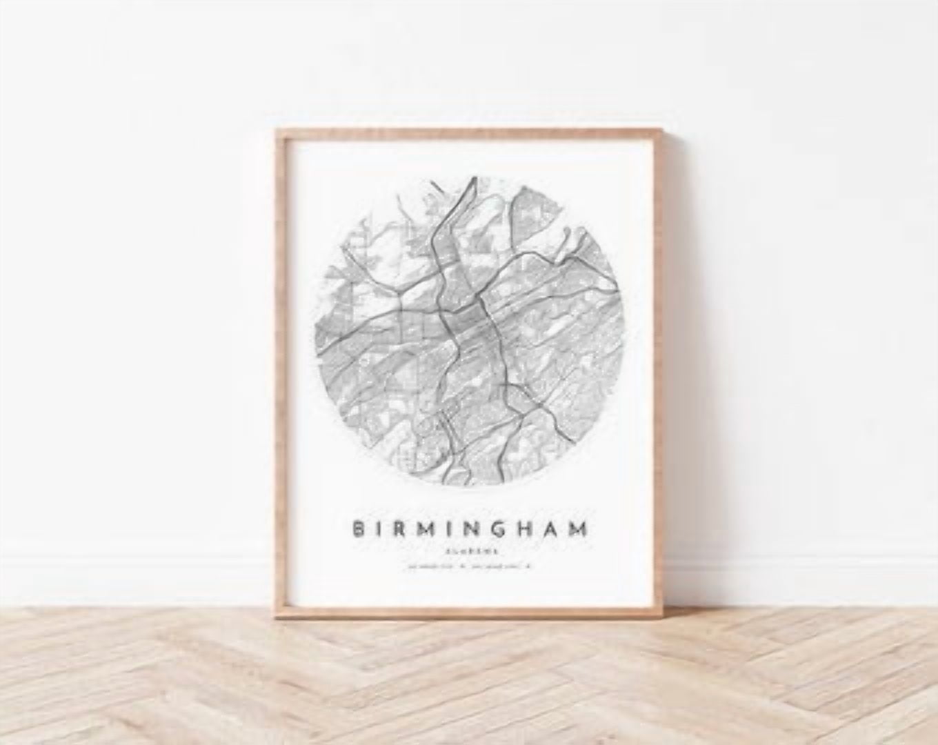 POSTER Birmingham Map Print, Birmingham Map Poster City Wall Art, Al ...