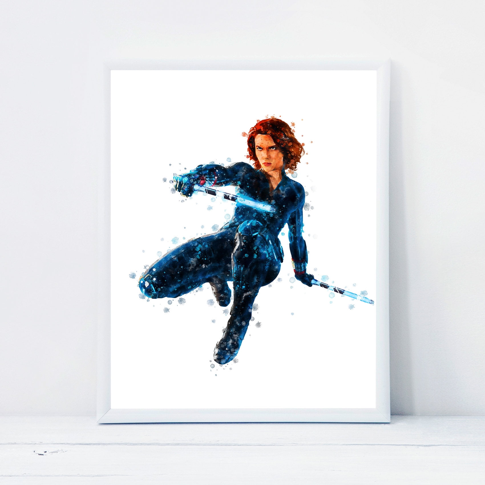 POSTER Black Widow Print Black Widow watercolor Superhero Poster Black ...