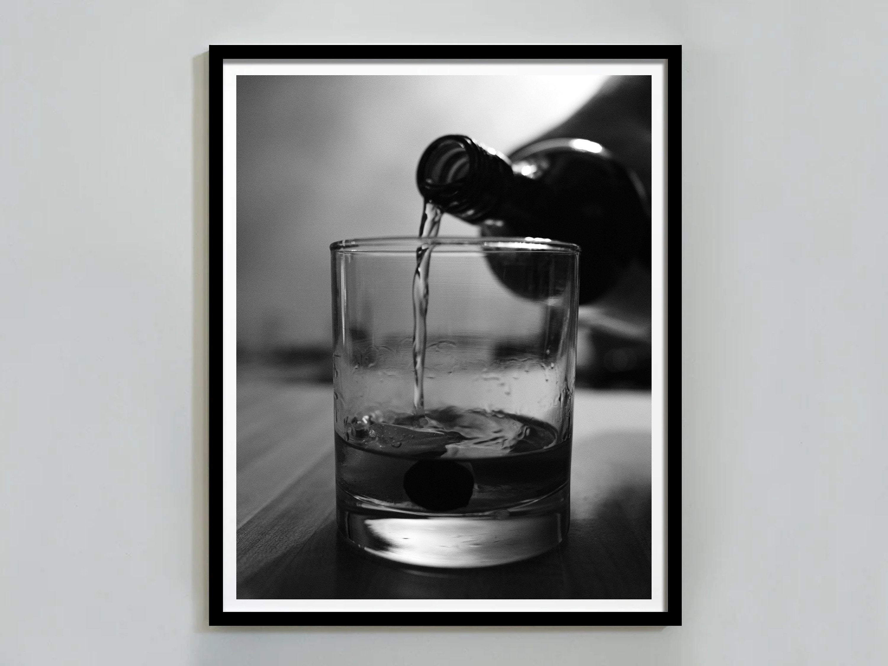 POSTER Black and White Whisky Print, Alcohol Wall Art, Bar Cart Wall ...
