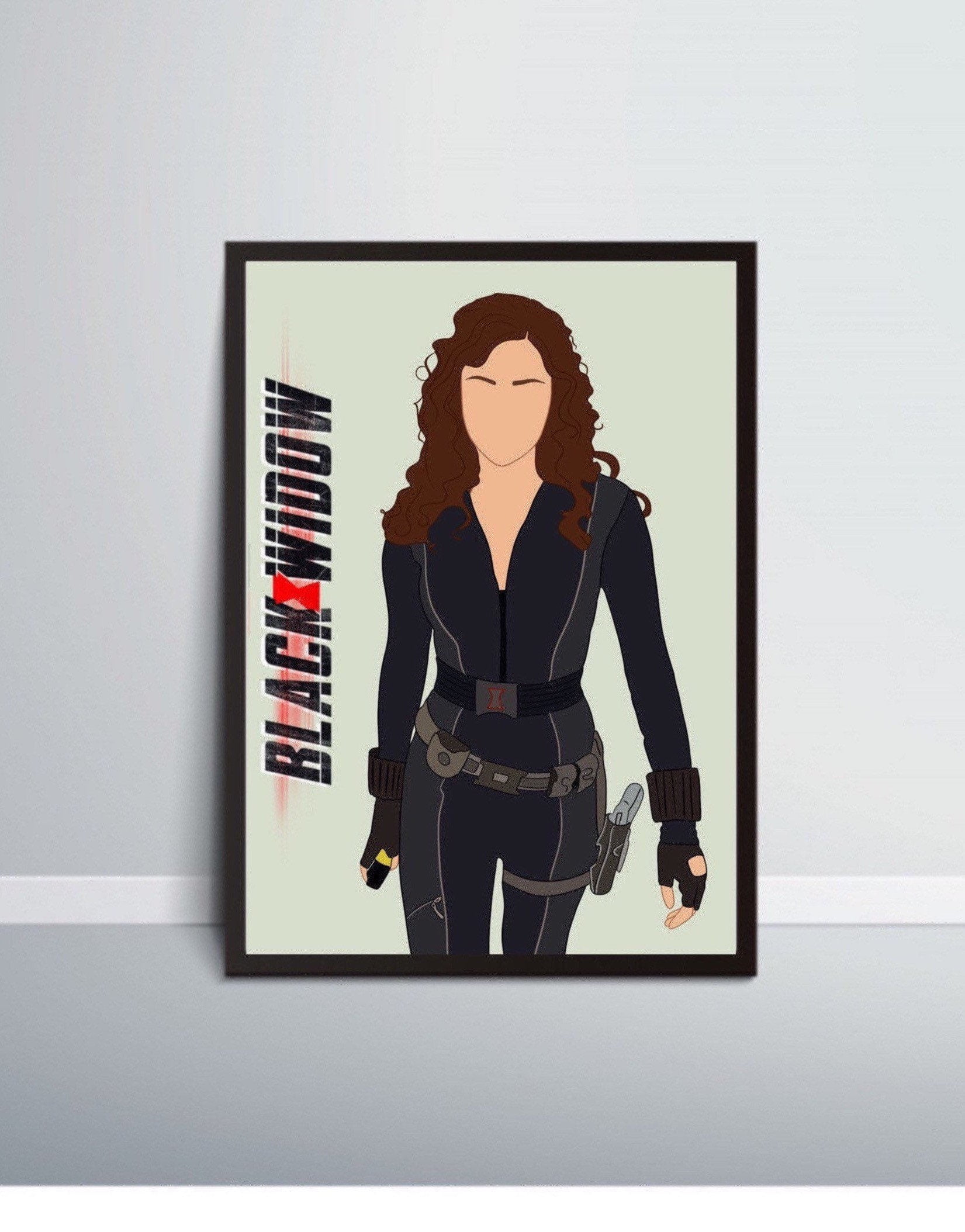 POSTER Black widow poster print scarlett johansson natasha romanoff art ...