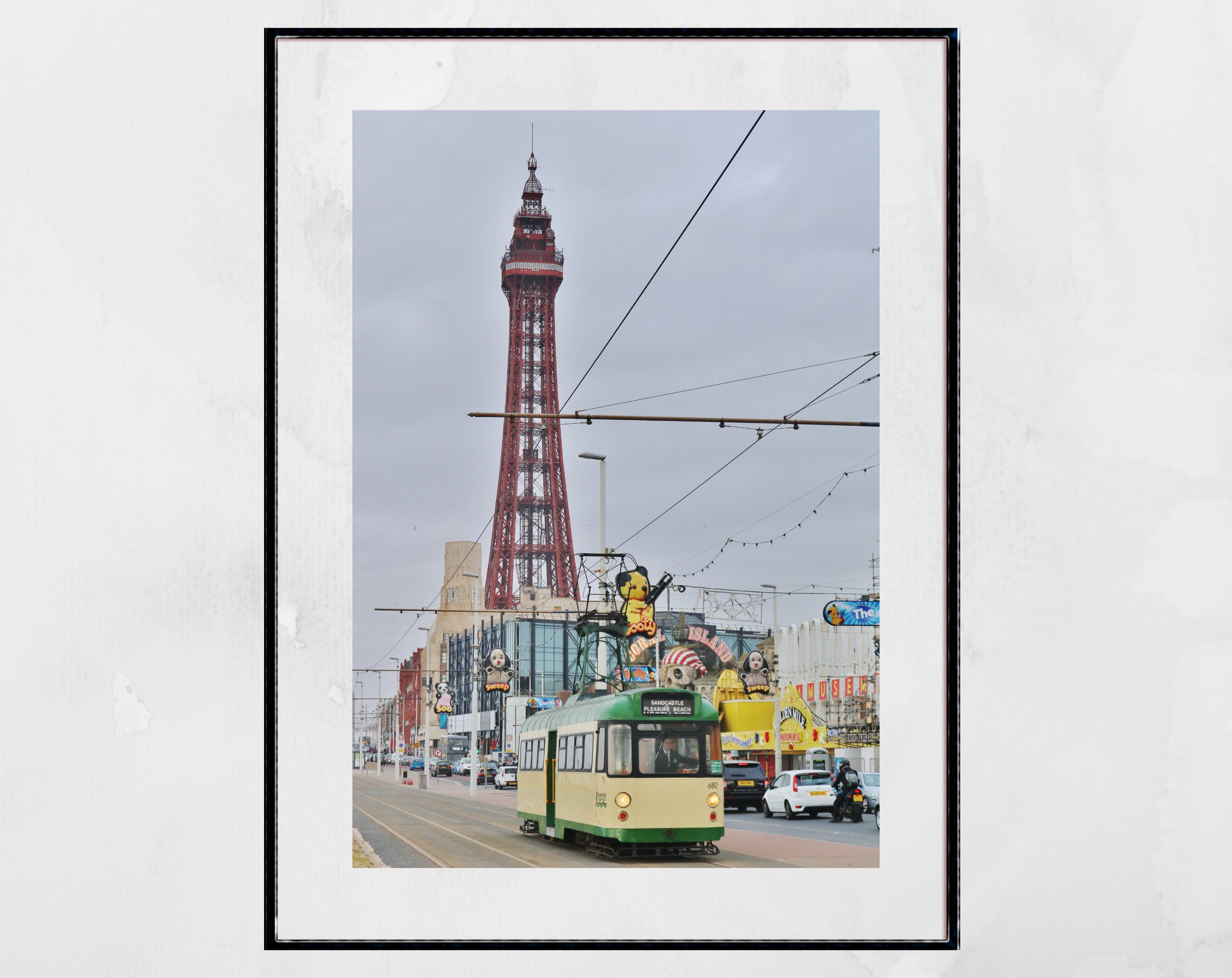 POSTER Blackpool Photography Print Blackpool Tower Tram Poster-UNFRAMED ...