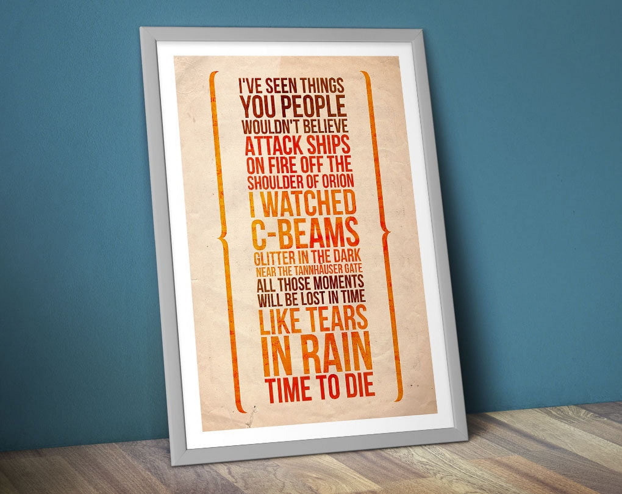 POSTER Blade Runner Quote Poster/Print [DL] - Time To Die Poster/Print ...