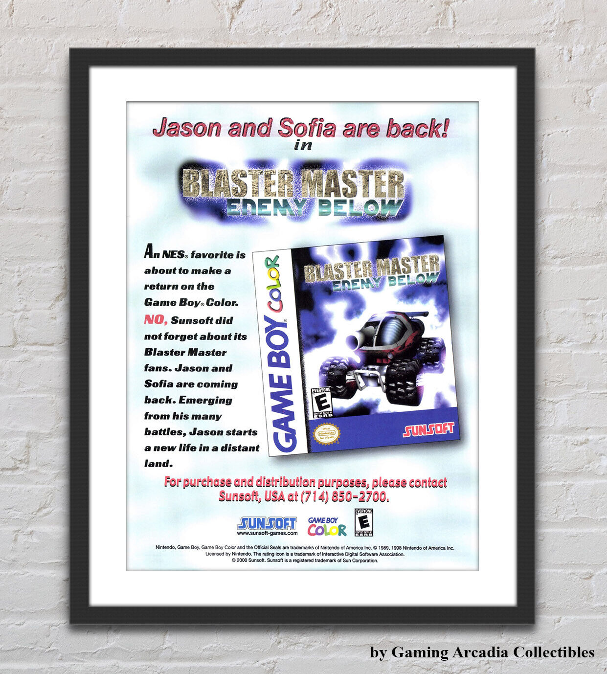 POSTER Blaster Master Enemy Below Nintendo GBC Poster-12x18-UNFRAMED ...