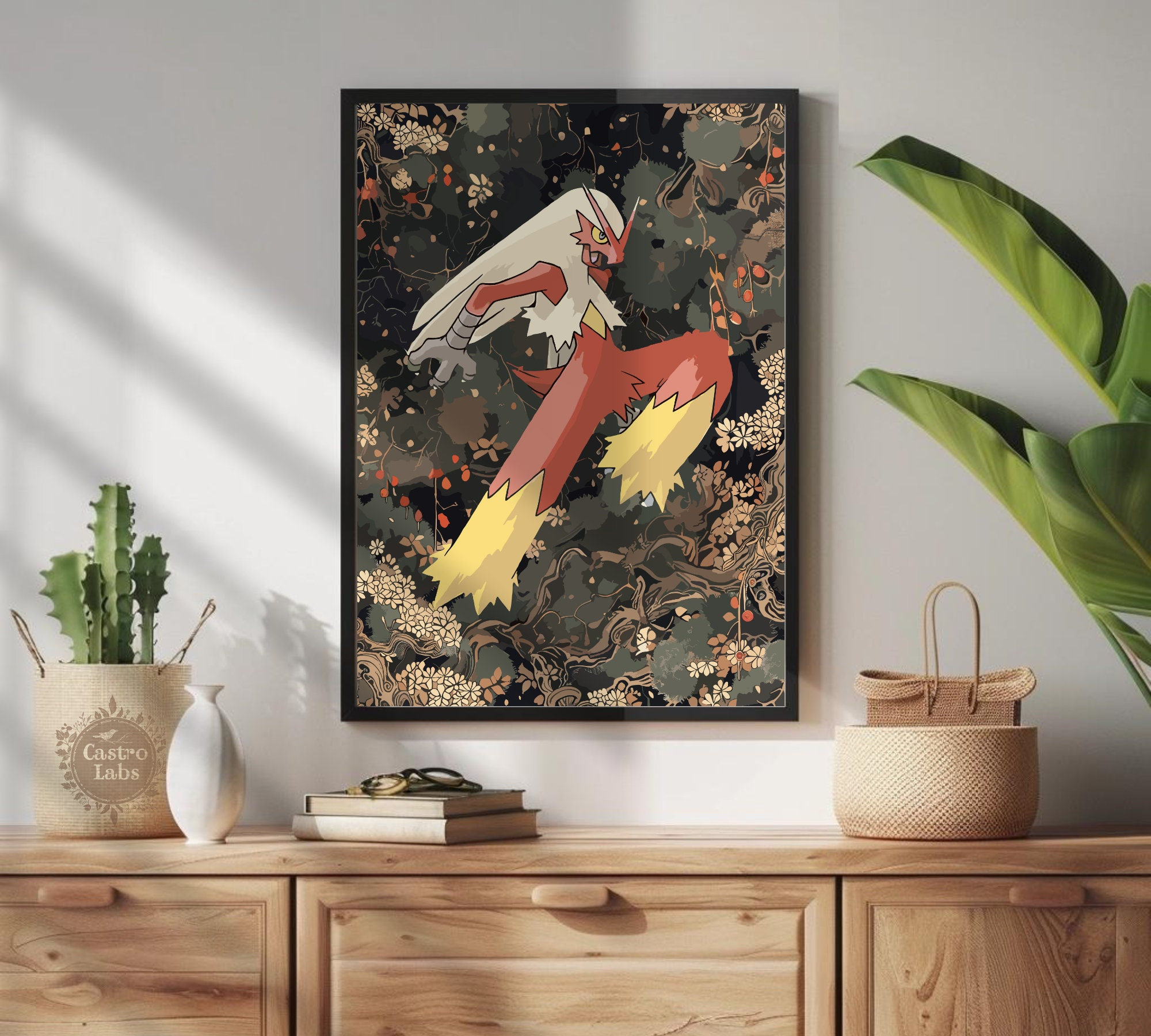 POSTER Blaziken Poster: Japanese Style Pokemon Inspired Anime Artwork ...