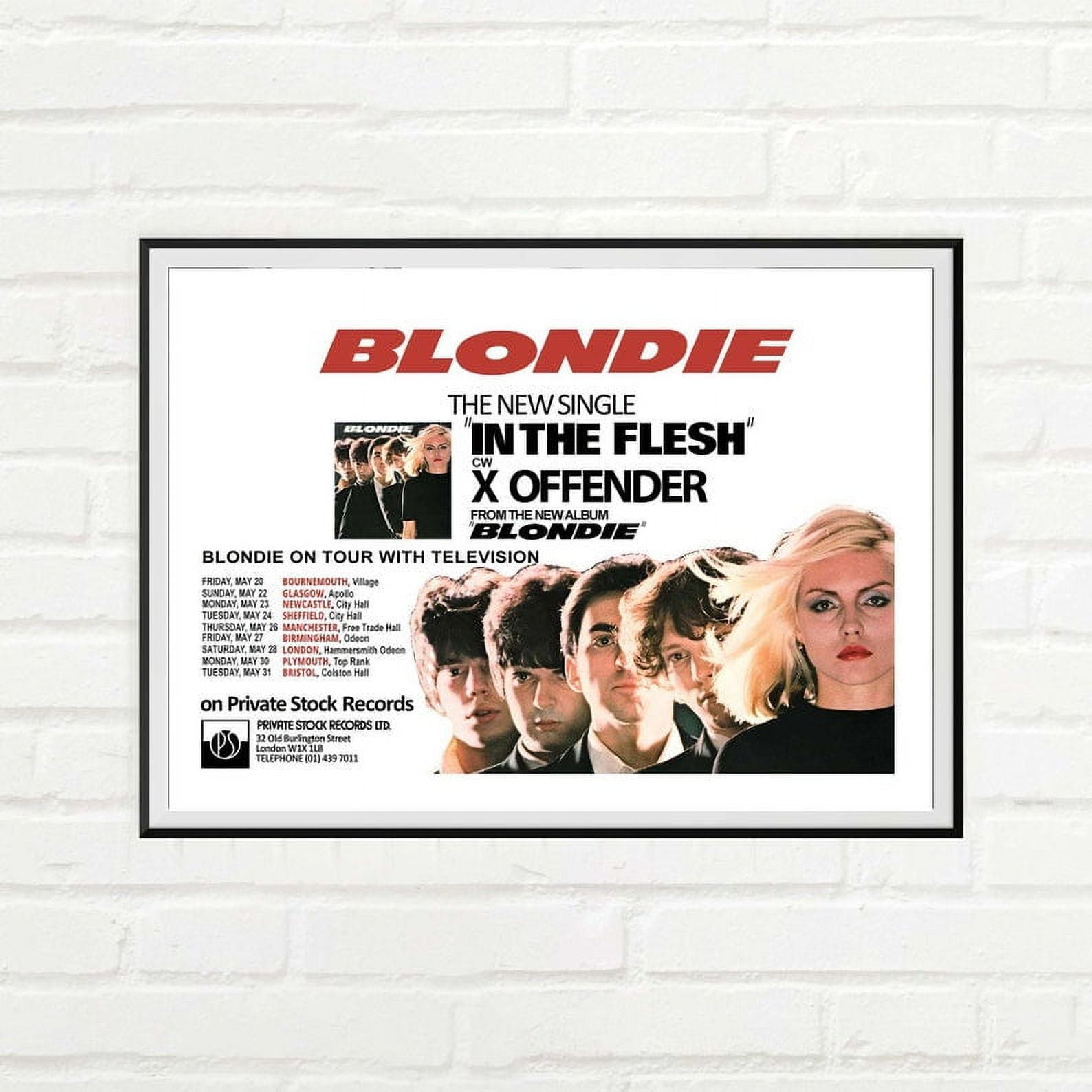 POSTER Blondie art print tour poster - Debbie Harry, first 1977 UK tour ...