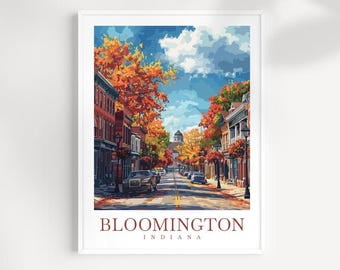 POSTER Bloomington Poster Travel print Cityscape Print Indiana Home ...