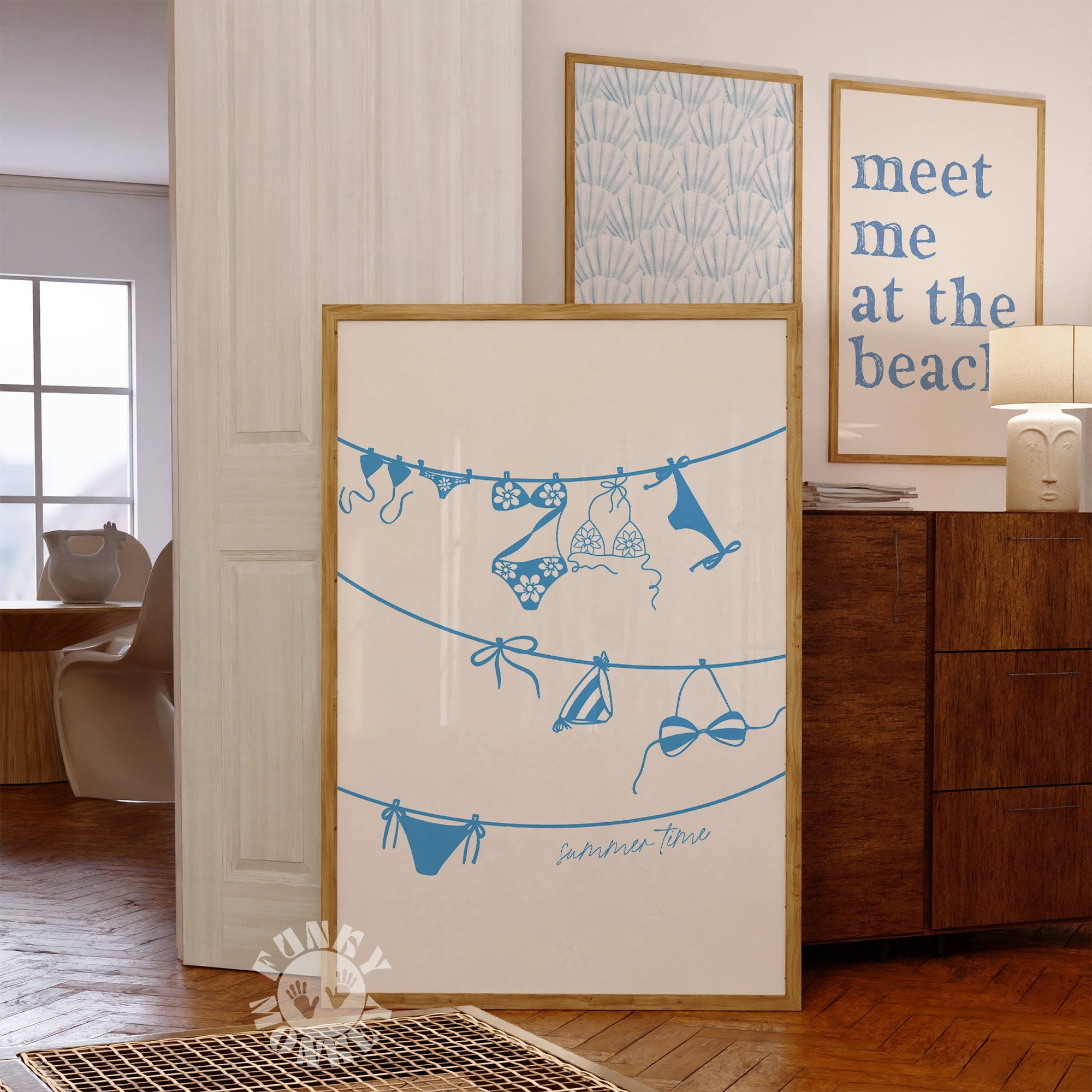 POSTER Blue Coastal Wall Art, Girly Summer Print, Coastal Granddaughter Aesthetic, Bathing Suit ...