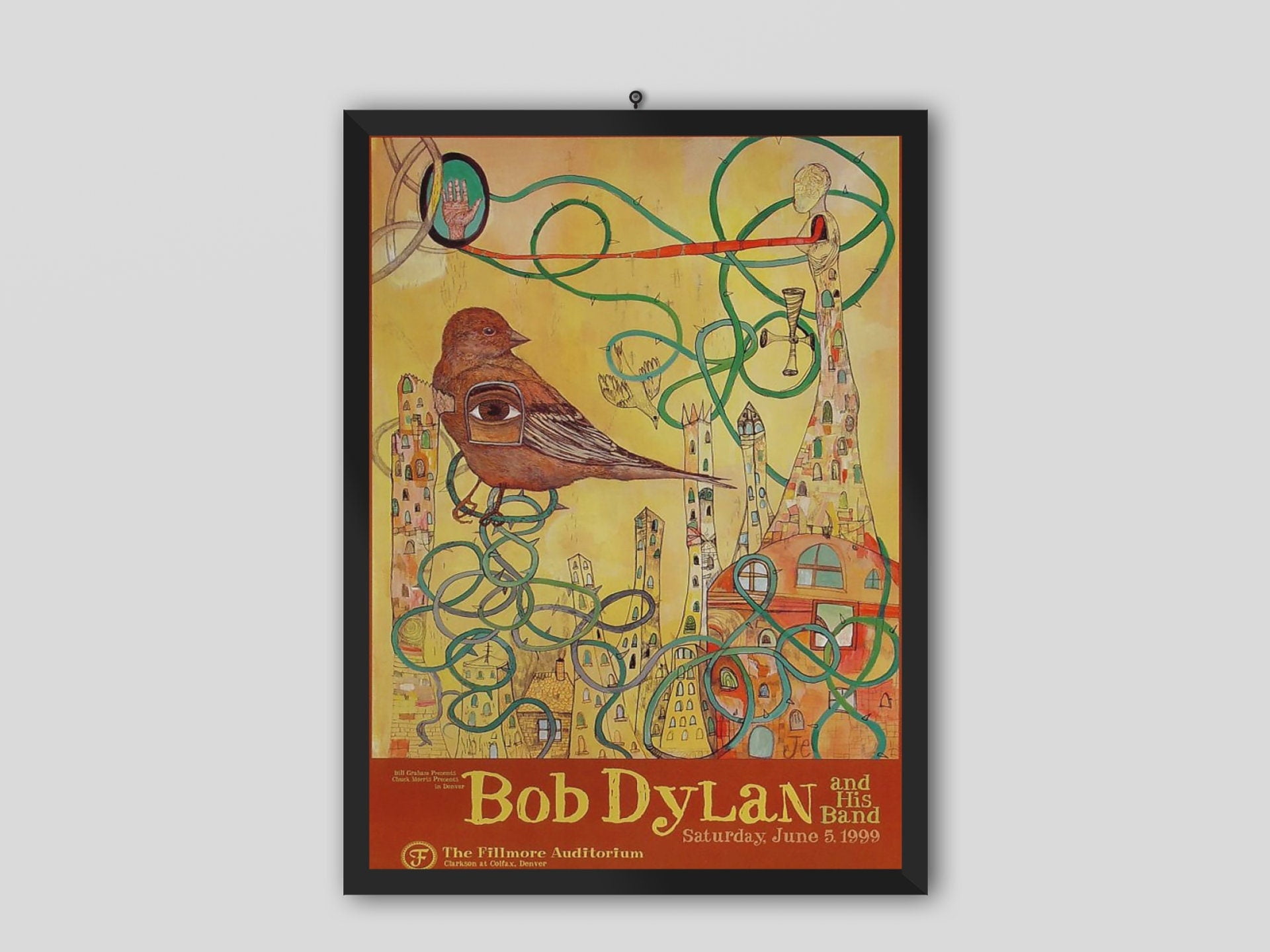 POSTER Bob Dylan Tour Poster Denver 1999. Concert Poster, Tour Poster ...