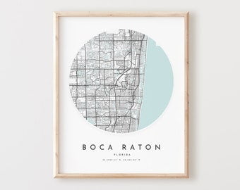 POSTER Boca Raton Map Print, Boca Raton Map Poster City Wall Art, Fl ...