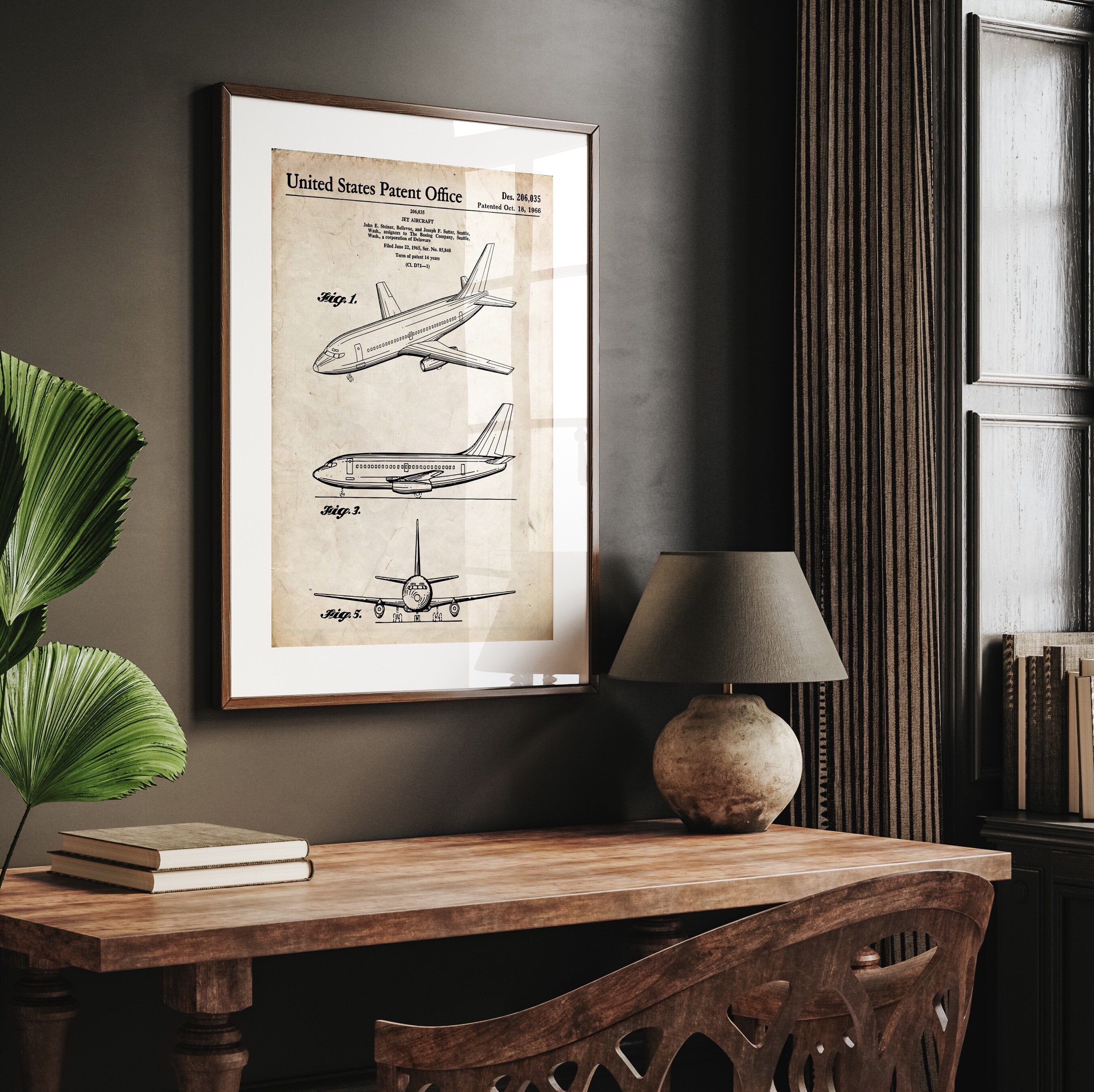 POSTER Boeing 737 1966 Patent Print, Aviation Wall Art, Airplane Poster ...
