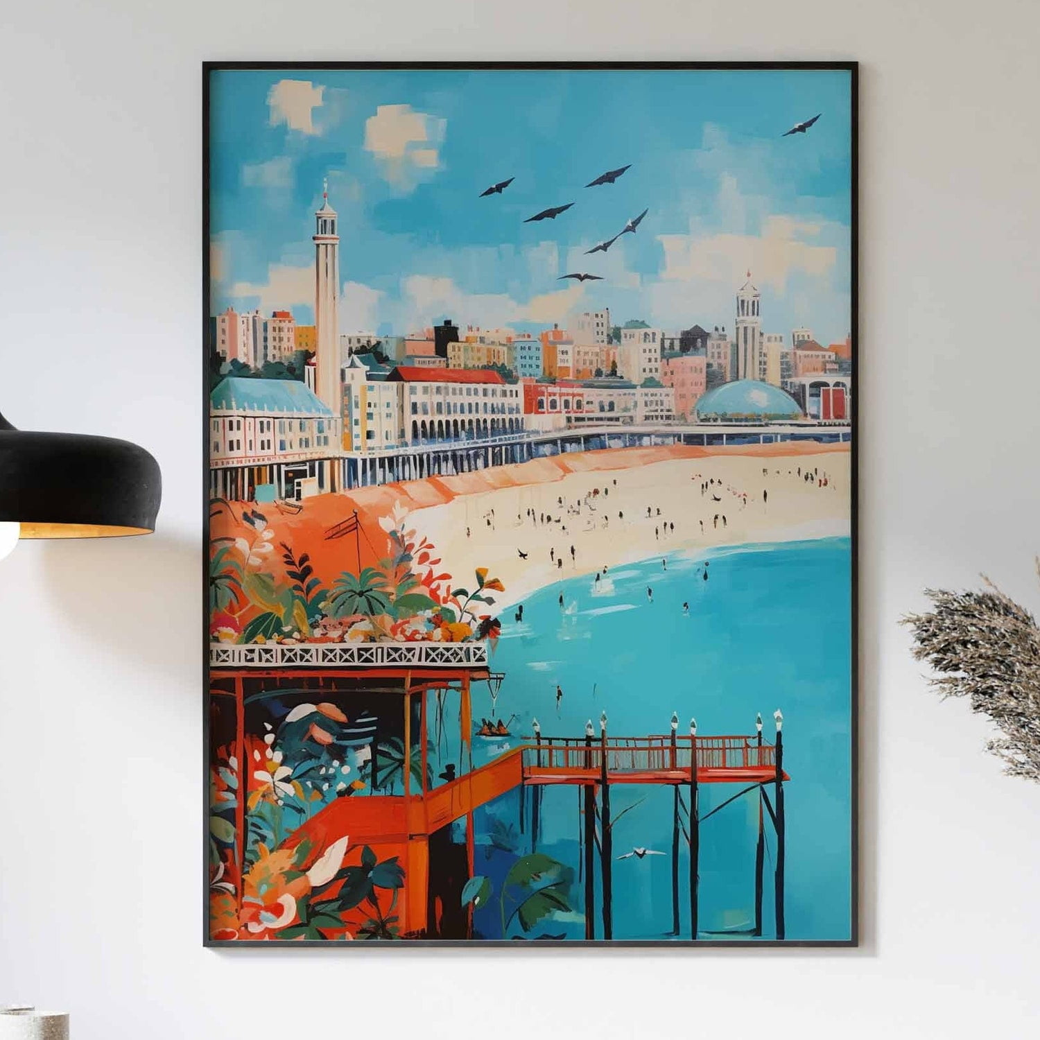 POSTER Boho Art, Boho Print, Brighton Pier Poster, Bathroom Wall Art ...
