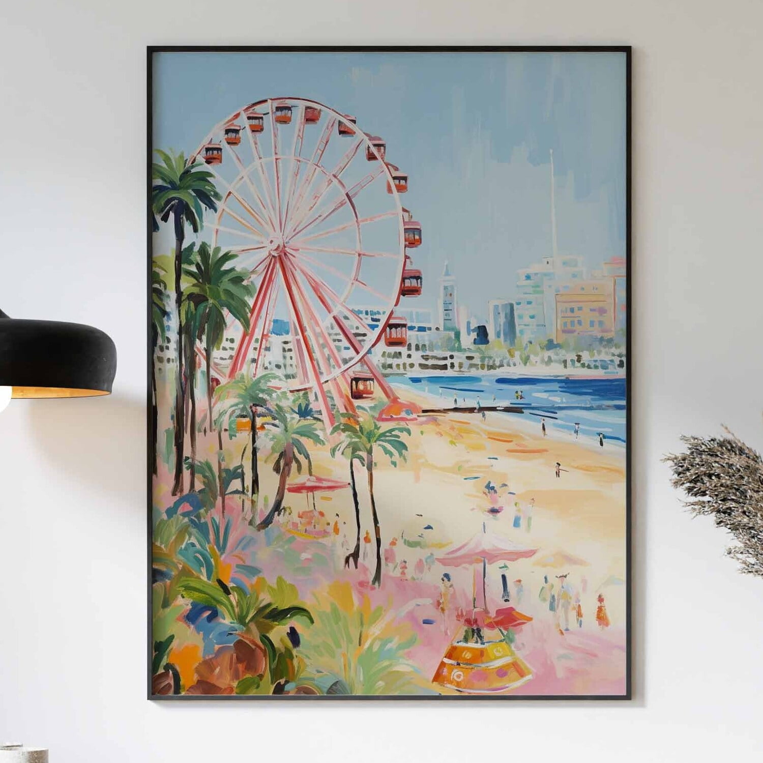 POSTER Boho Art, Boho Print, Ferris Wheel Wall Art, Rustic Coastal Wall ...