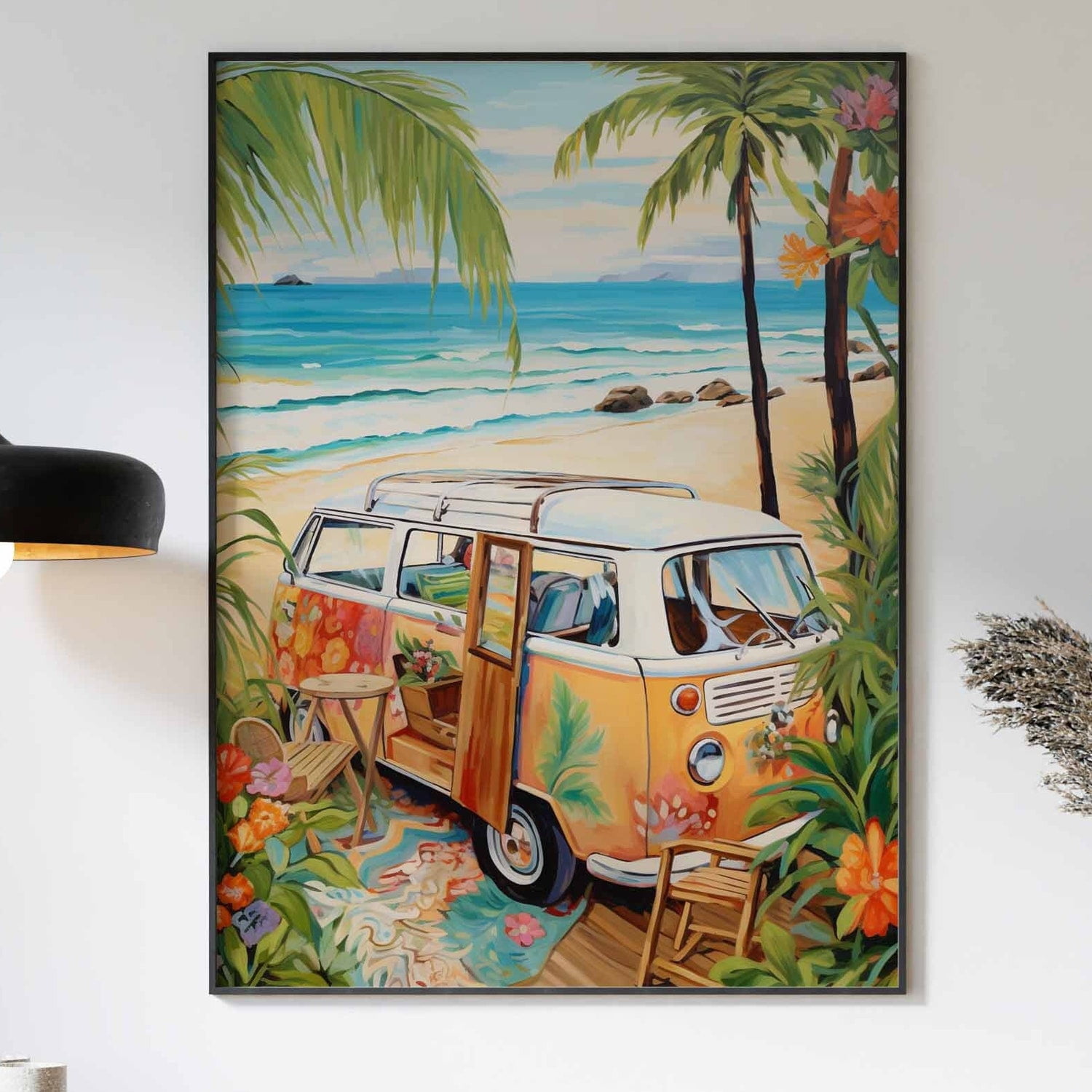 POSTER Boho Art, Boho Print, Rustic Campervan Art, Seaside Wall Decor ...