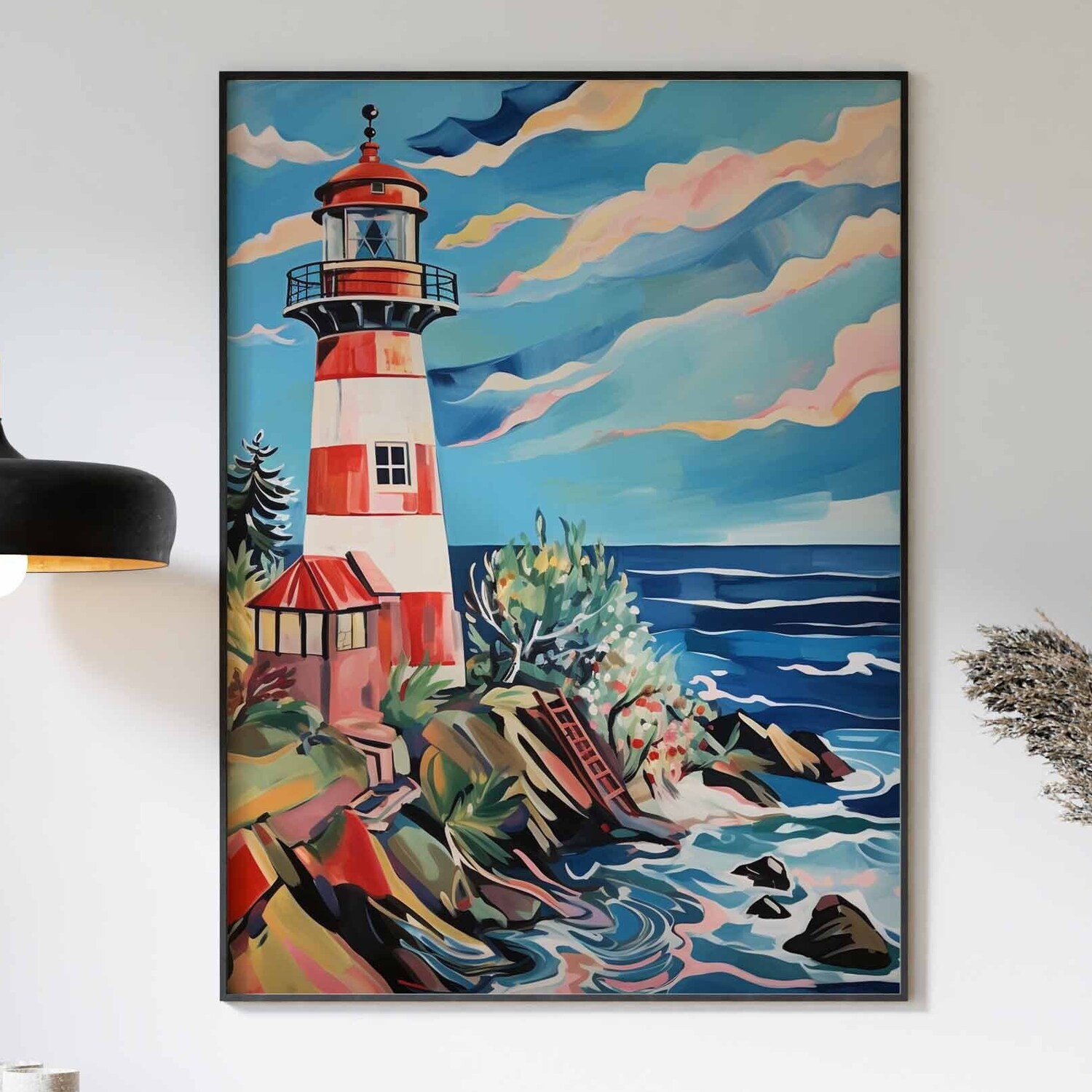 POSTER Boho Art, Boho Print, Rustic Lighthouse Art, Bathroom Wall Art ...