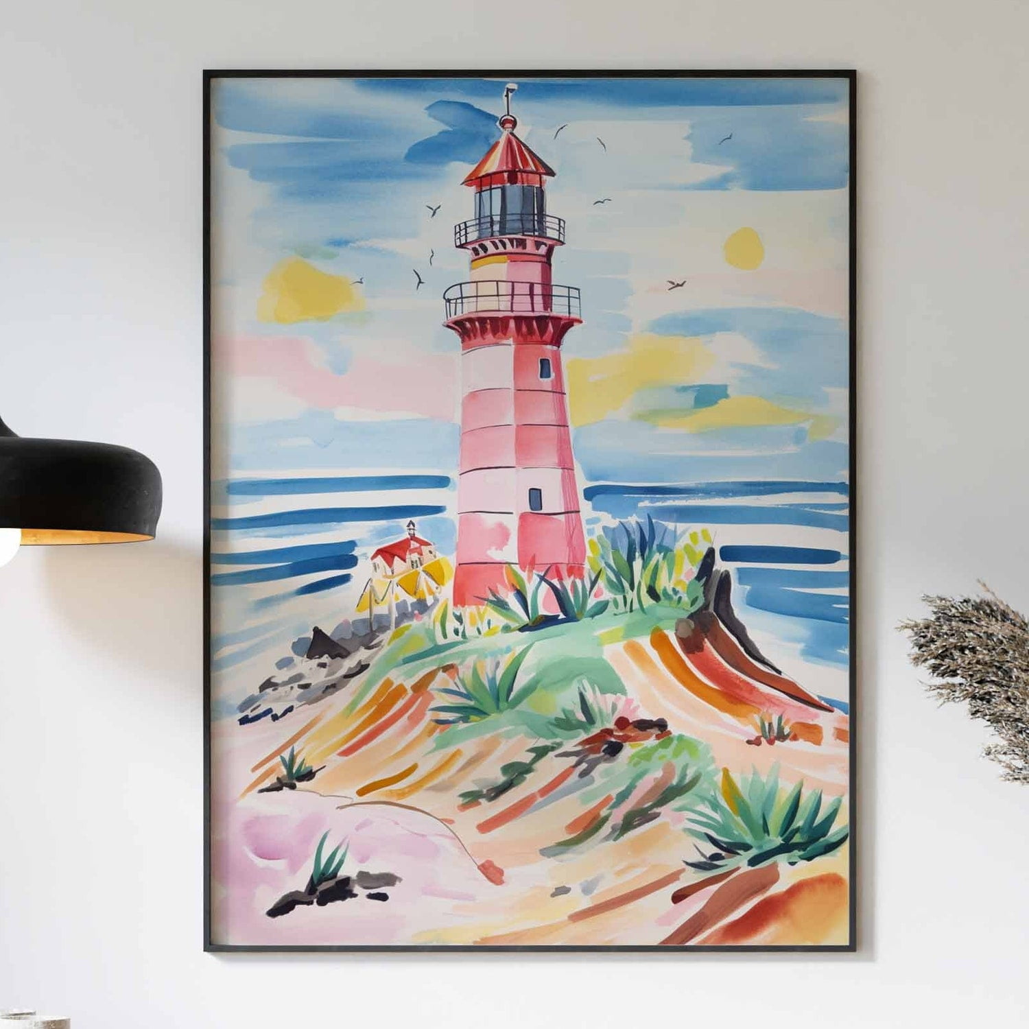 POSTER Boho Art, Boho Print, Rustic Lighthouse Art, Bathroom Wall Art ...