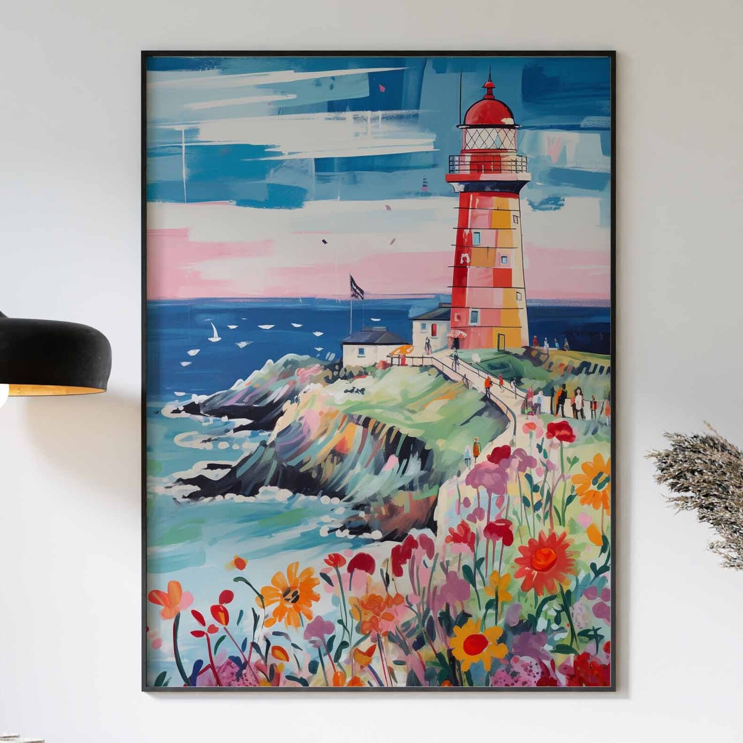 POSTER Boho Art, Boho Print, Rustic Lighthouse Art, Bathroom Wall Art ...