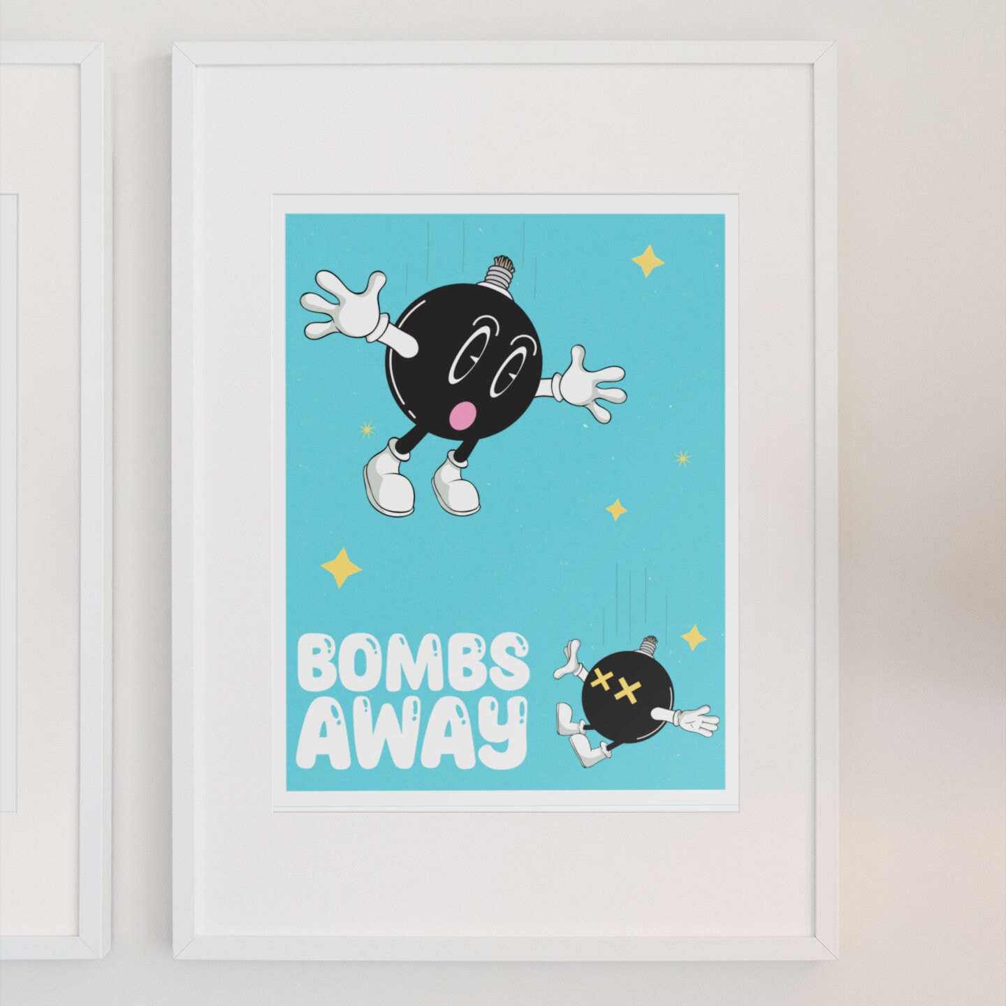 POSTER Bombs Away, Retro Wall Art, Video Game Illustration, Vintage ...