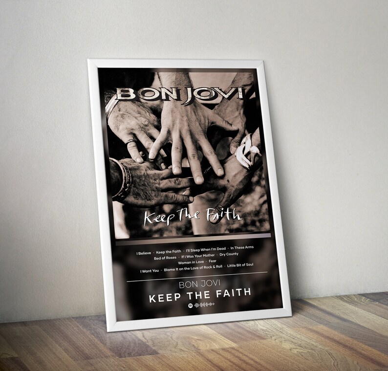 POSTER Bon Jovi Poster Print | Keep the Faith Poster | Album Poster ...