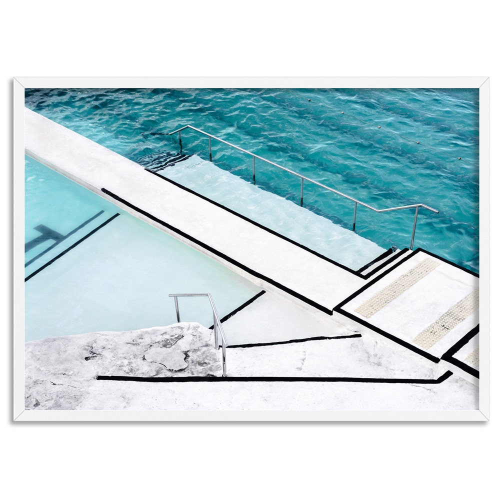 POSTER Bondi Beach Print, Icebergs Pool. Modern Photography Wall Art. Print or Poster ...