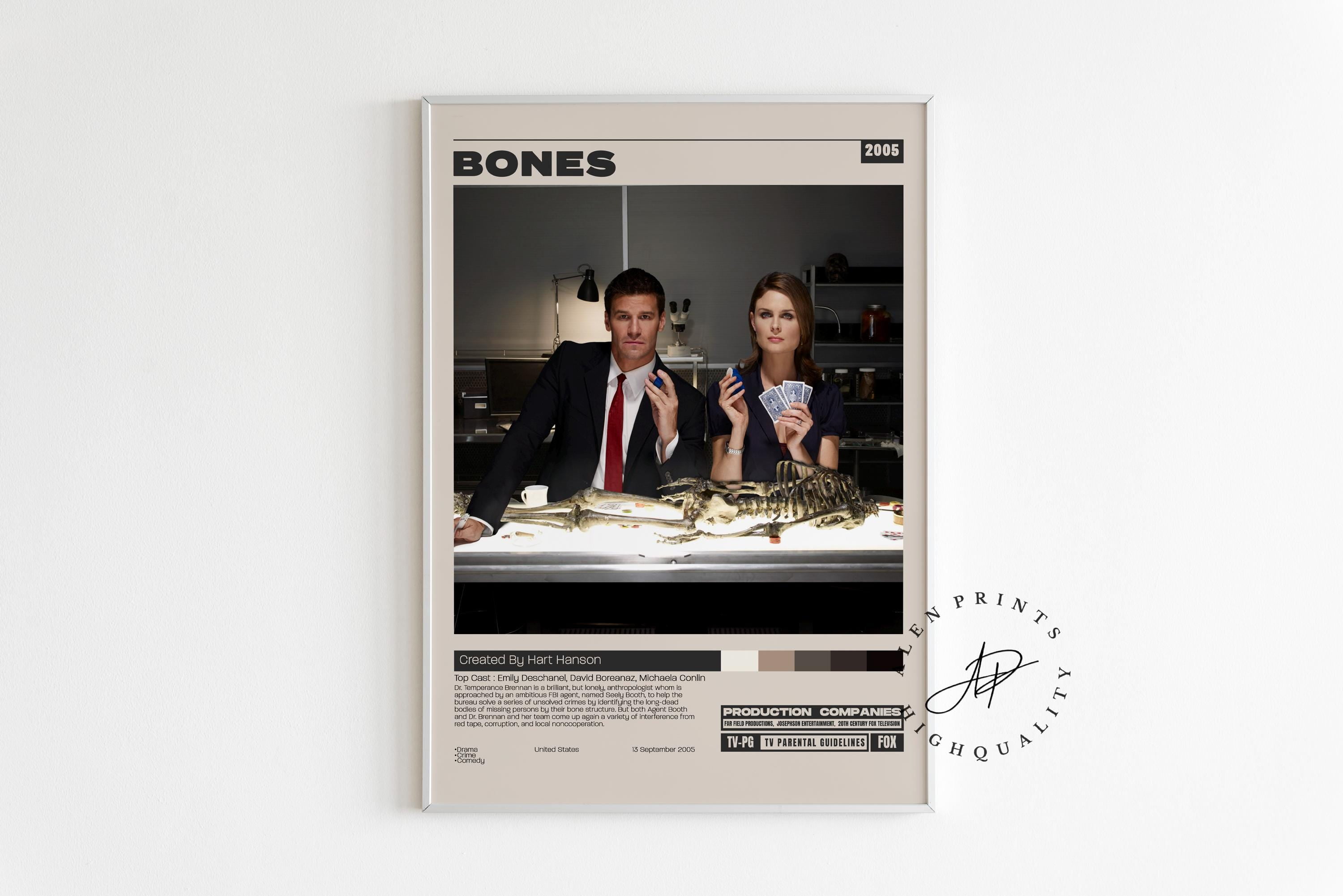 POSTER Bones Tv Show, Hart Hanson, Minimalist Tv Series, Vintage Retro ...