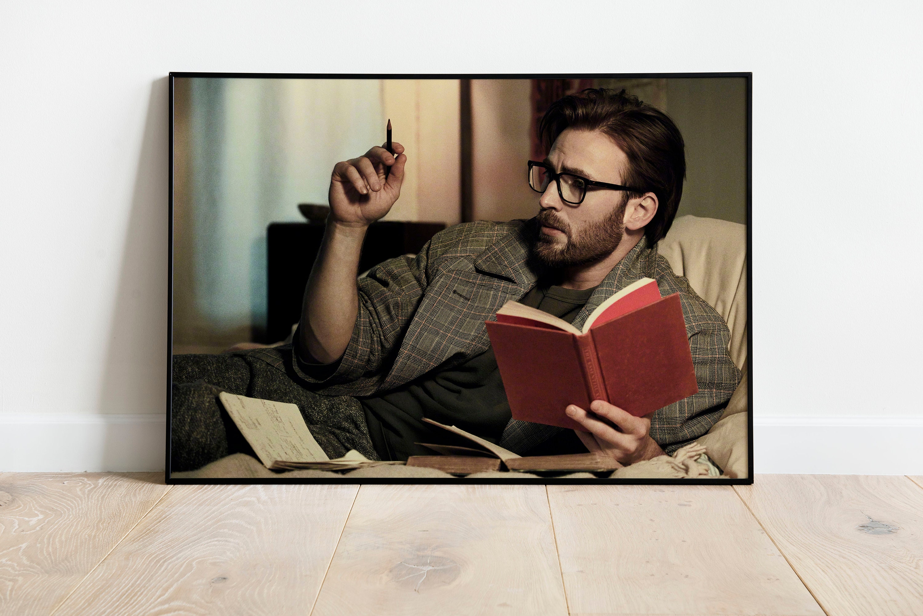 POSTER Book Lover Poster Photography Man Reading a Book Photo Print ...