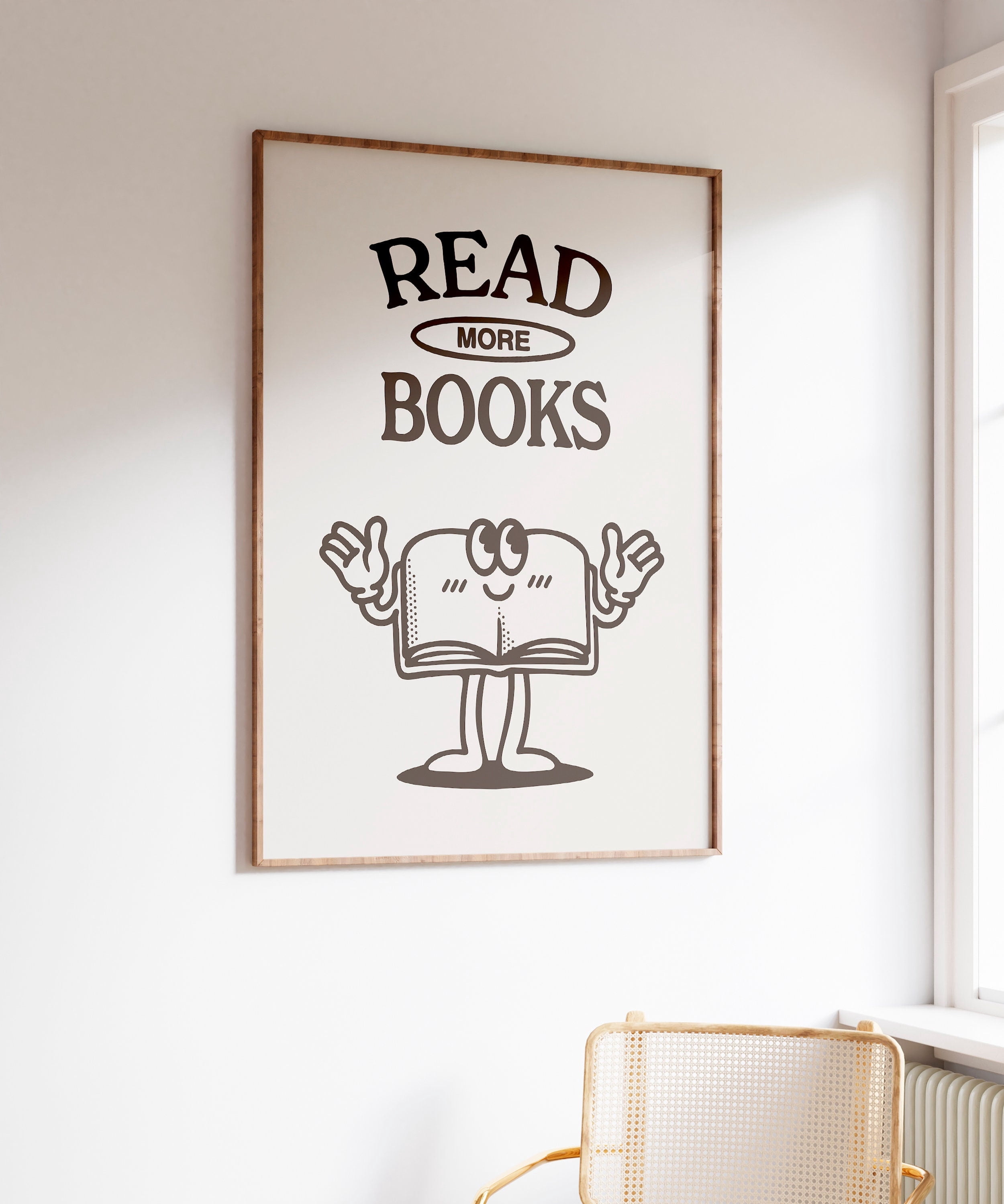 POSTER Book Lover Poster, Retro Reading Print, Vintage Wall Art ...