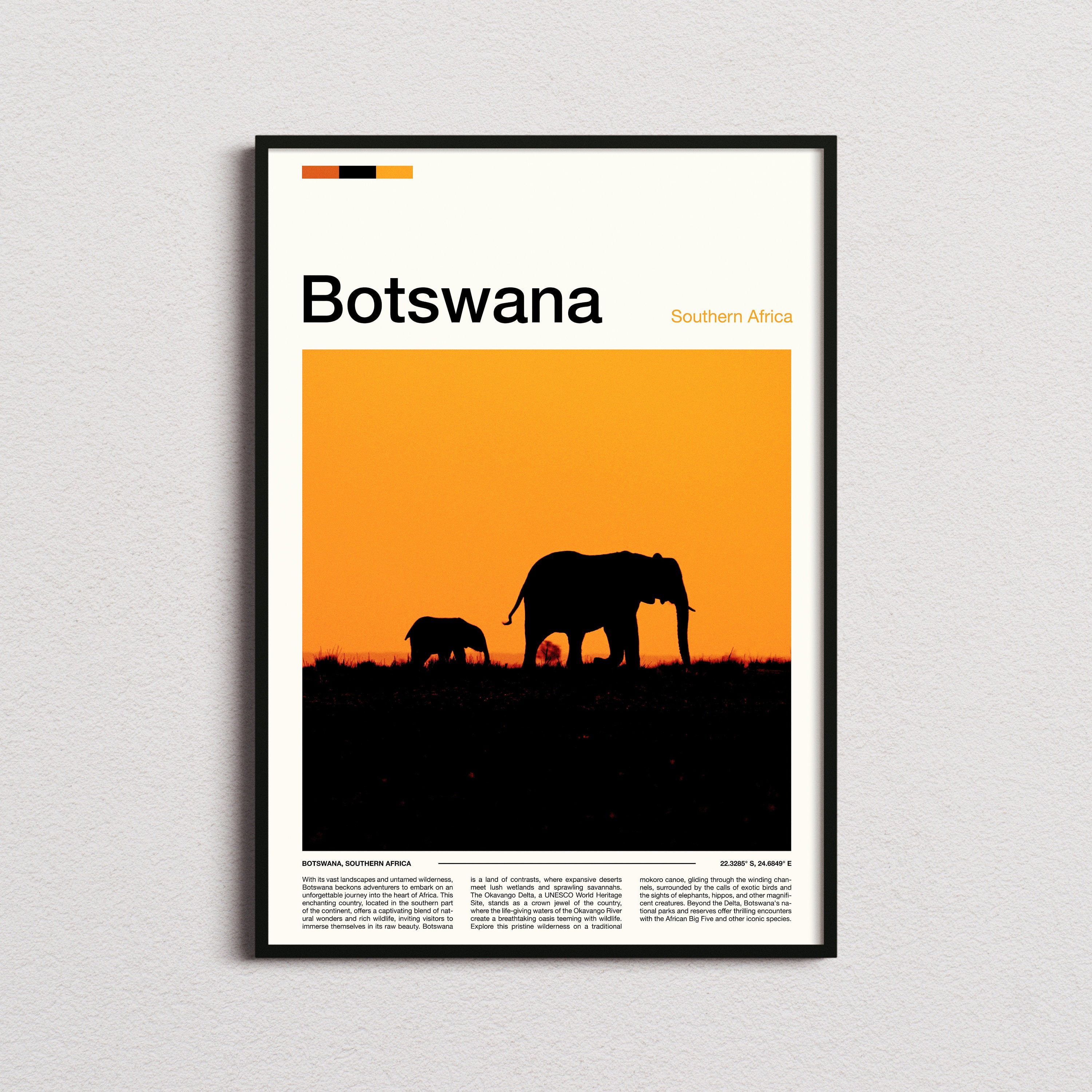 POSTER Botswana Print, Botswana Poster, Botswana Wall Art, Botswana Art ...