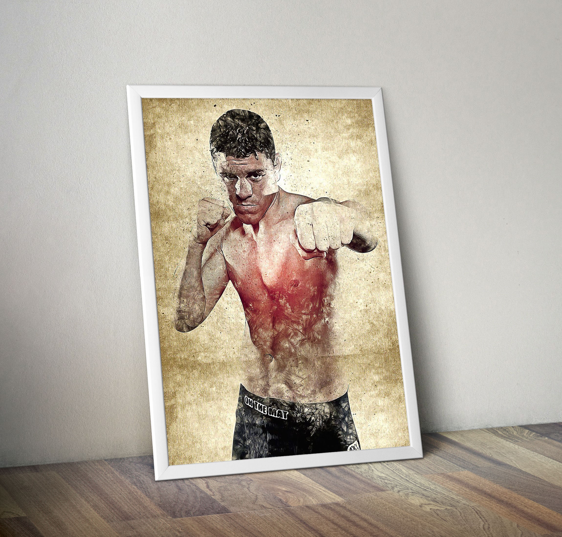 POSTER Boxing Poster Nate Diaz MMA Poster Fight Fan Cave Man Sports ...