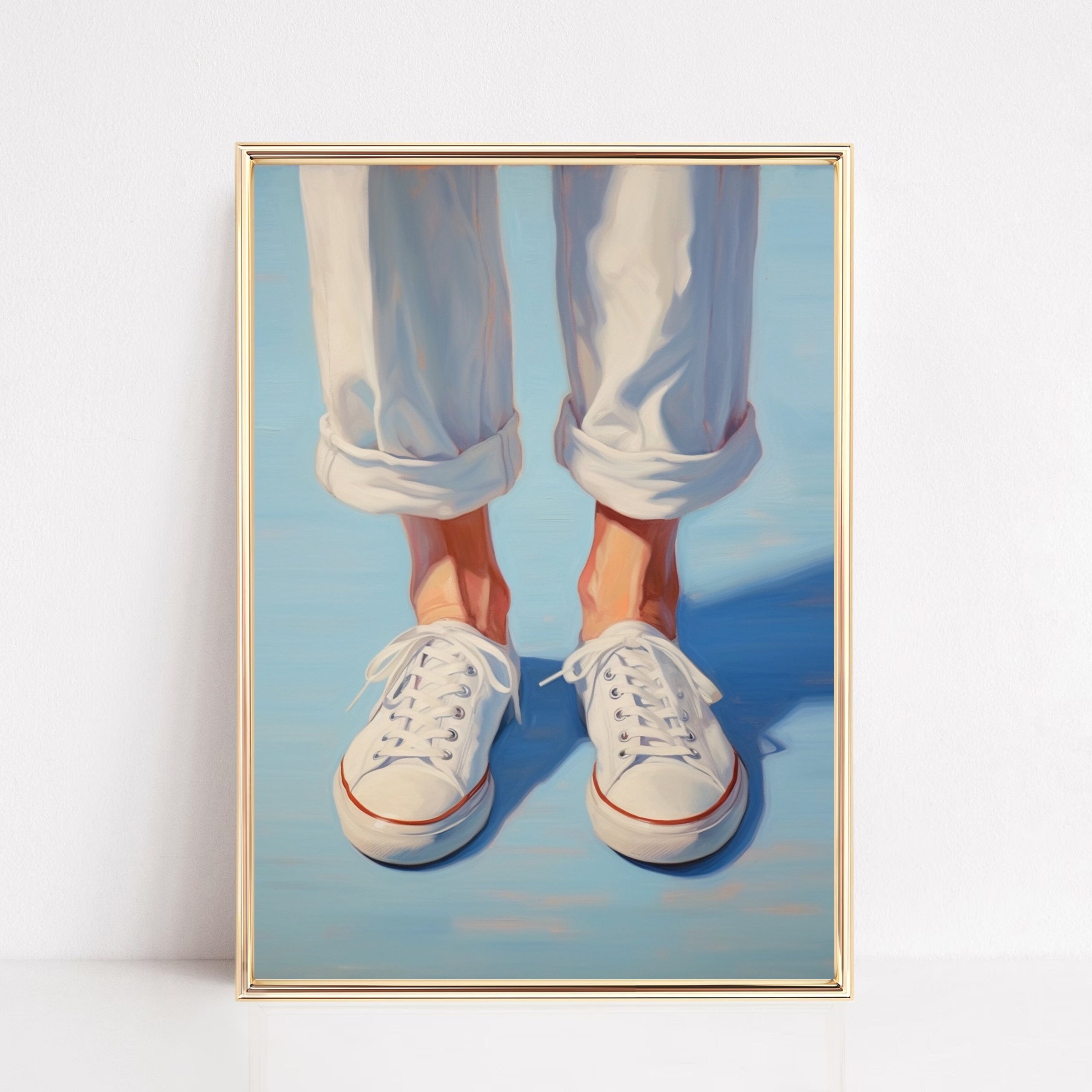 POSTER Boy in White Converse Sneakers Print Shoes Preppy Poster ...