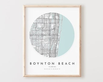 POSTER Boynton Beach Map Print, Boynton Beach Map Poster City Wall Art ...