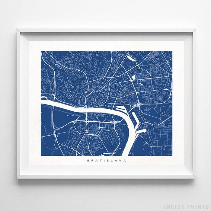 POSTER Bratislava Street Map, Slovakia Poster, Hometown Print, Modern ...
