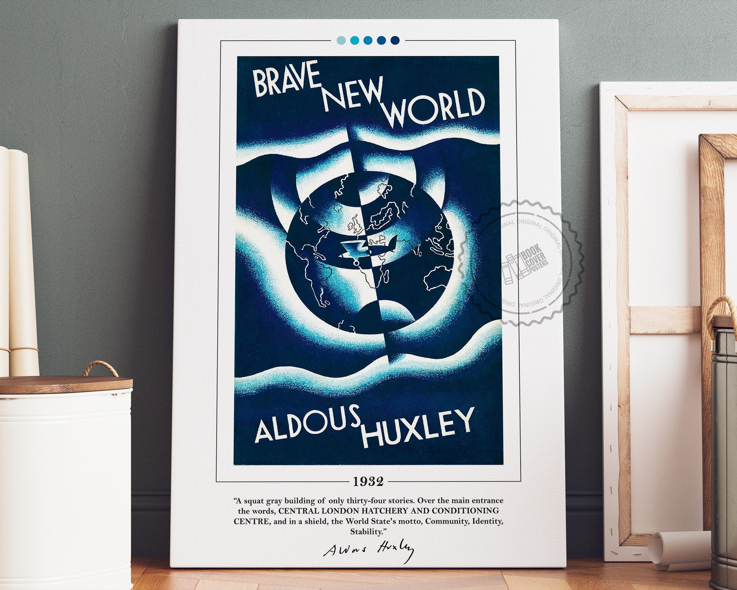 POSTER Brave New World Book Cover Poster | Aldous Huxley, Brave New ...