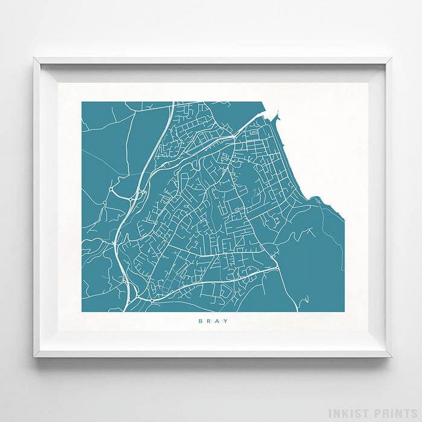 POSTER Bray Map, Ireland Print, Bray Poster, Ireland Art, Bedroom Decor ...