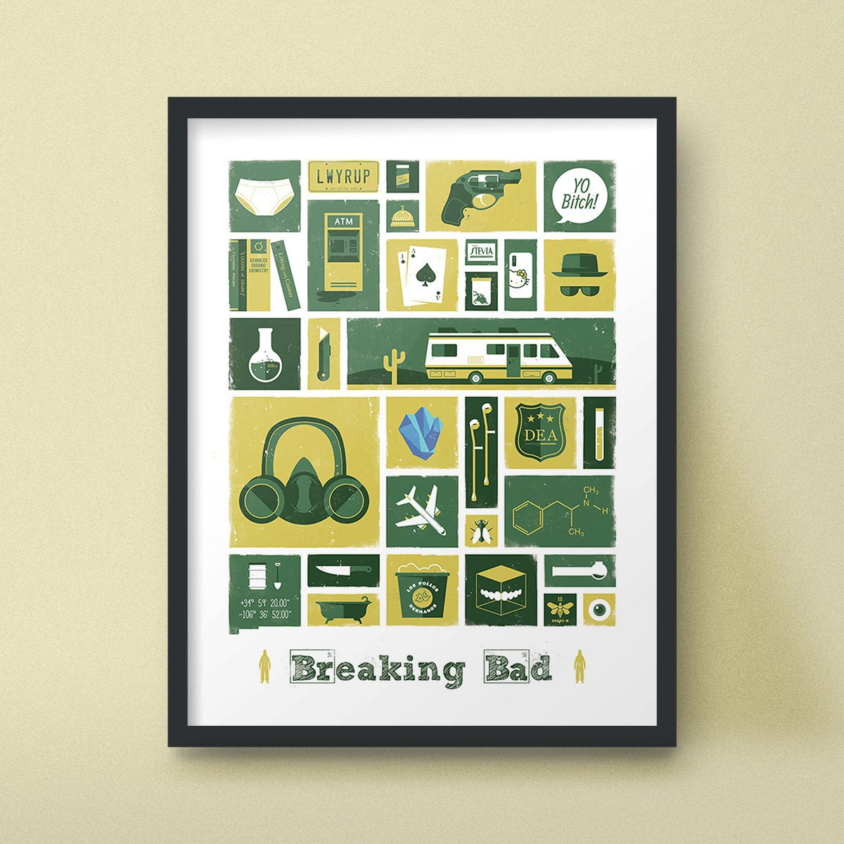 POSTER Breaking Bad Art Print Iconic Poster Design Heisenberg-UNFRAMED ...