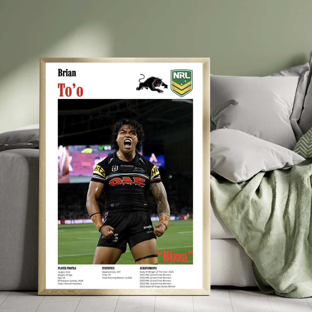 POSTER Brian To'o Penrith Panthers Minimalist Poster, Rugby League ...