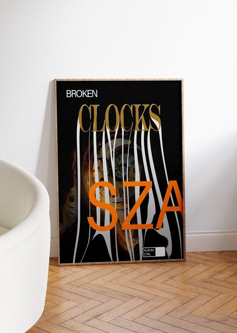 POSTER Broken Clock Sza Poster, CTRL Wall Art, Retro Vintage Print, SZA ...