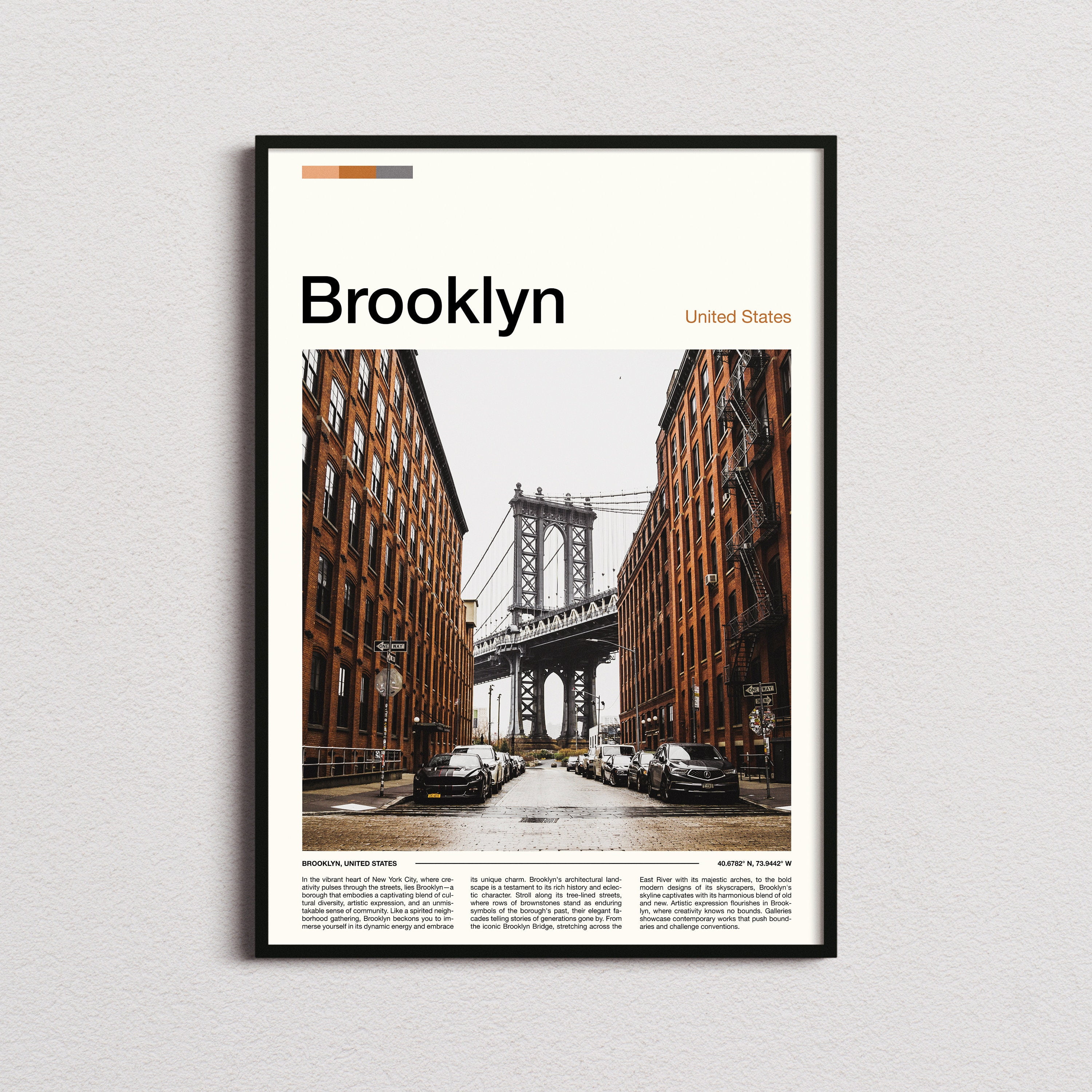POSTER Brooklyn Bridge Print, Brooklyn Poster, Brooklyn Wall Art, New ...