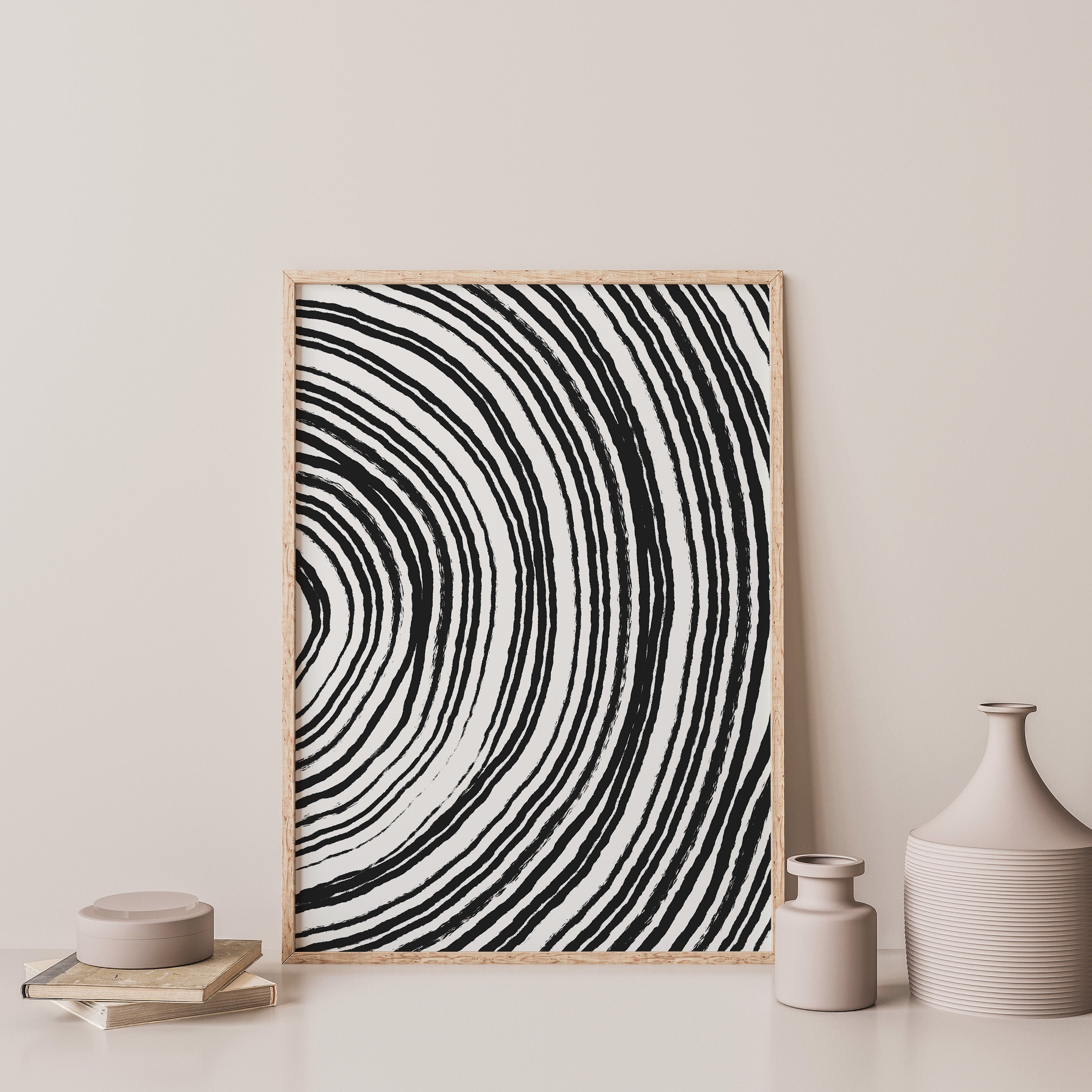 Poster Brush Strokes Art, Black and White Poster , , Line Drawing Print ...