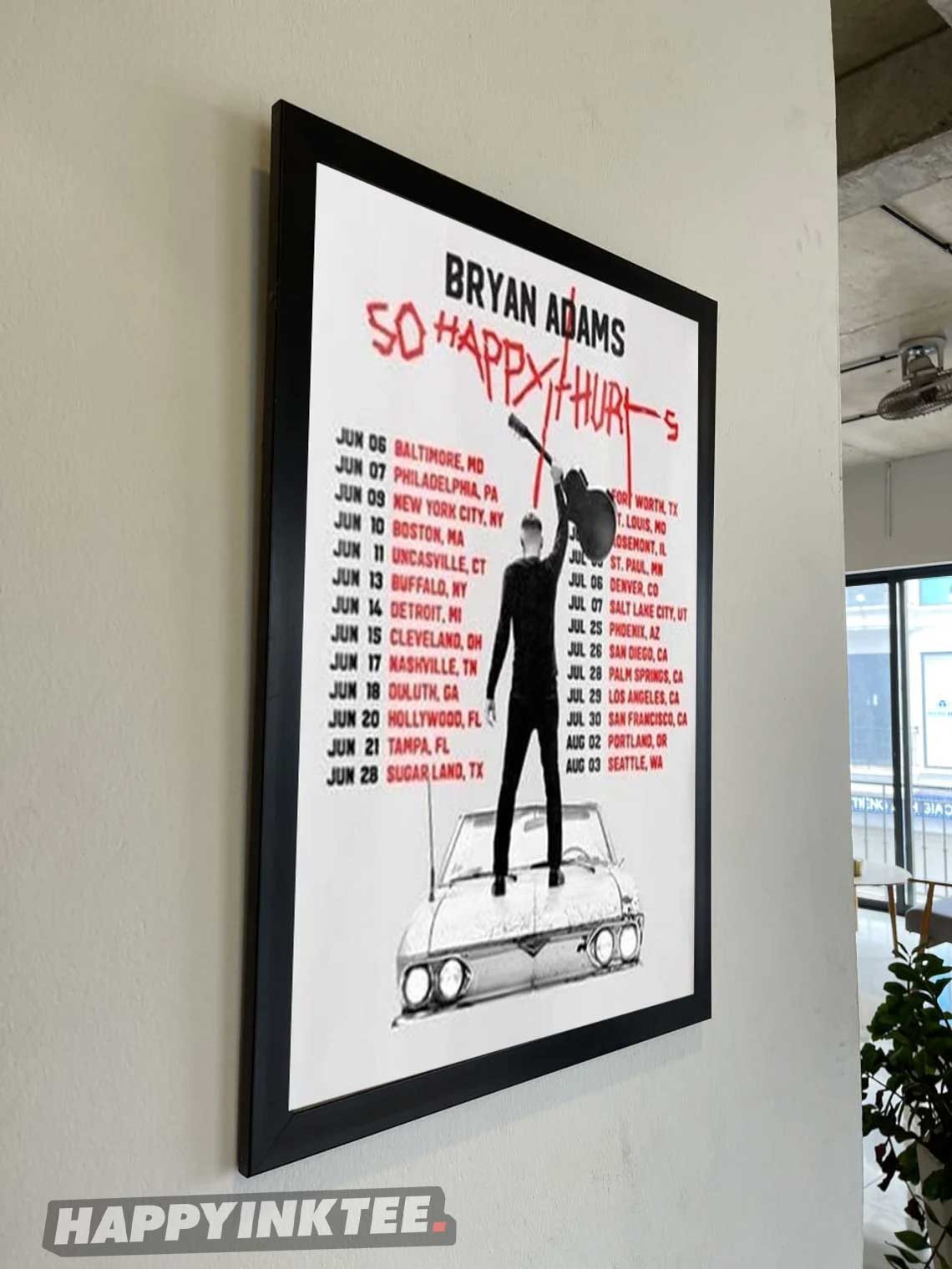 POSTER Bryan Adams So Happy Hurts Tour 2023 Poster-24x36-UNFRAMED ...