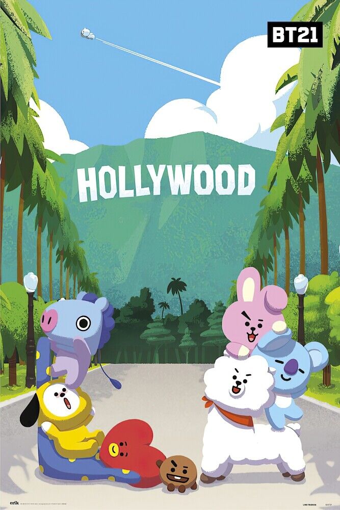 POSTER Bt21 Line Friends - Poster (Group / Friends - Hollywood)-8x12 ...