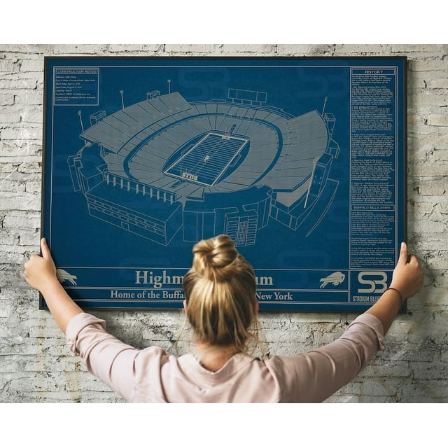 POSTER Buffalo Bills Stadium Blueprint, Home of the Bills Mafia print ...