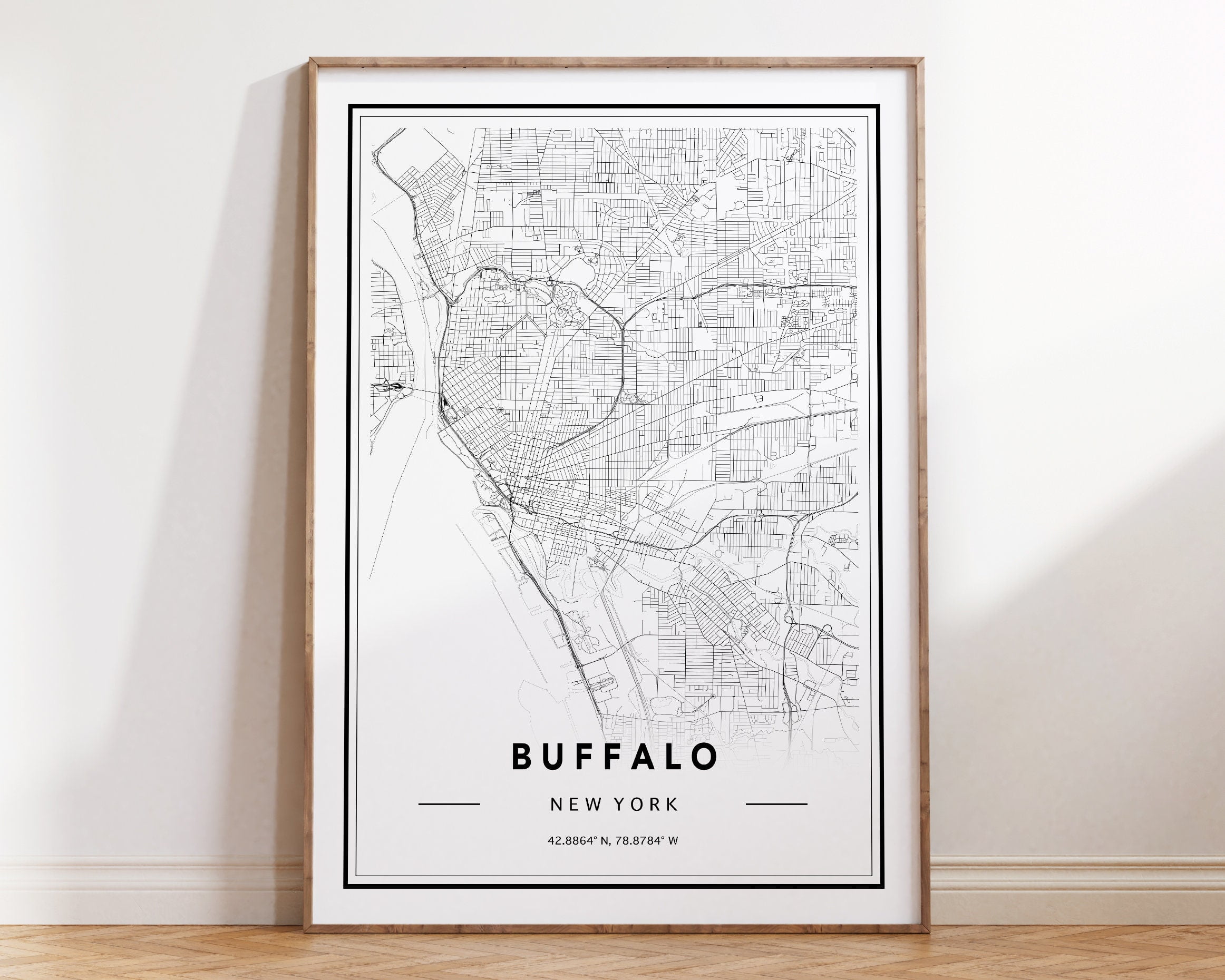 POSTER Buffalo NY Map Poster, Buffalo City Map, Map Of Buffalo NY ...
