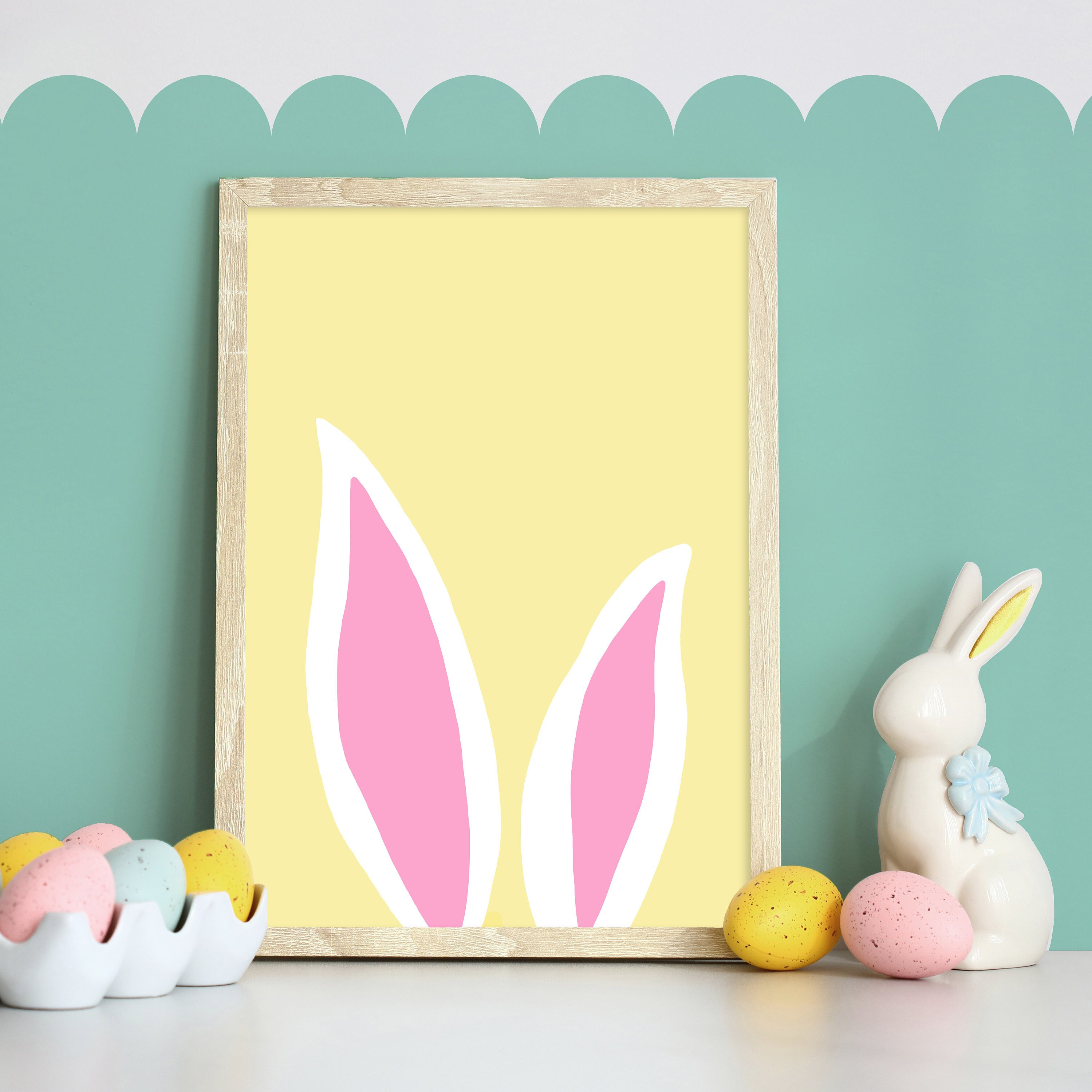 POSTER Bunny Ears - Cute Easter Wall Art, Fresh Spring Decor, Pastel ...