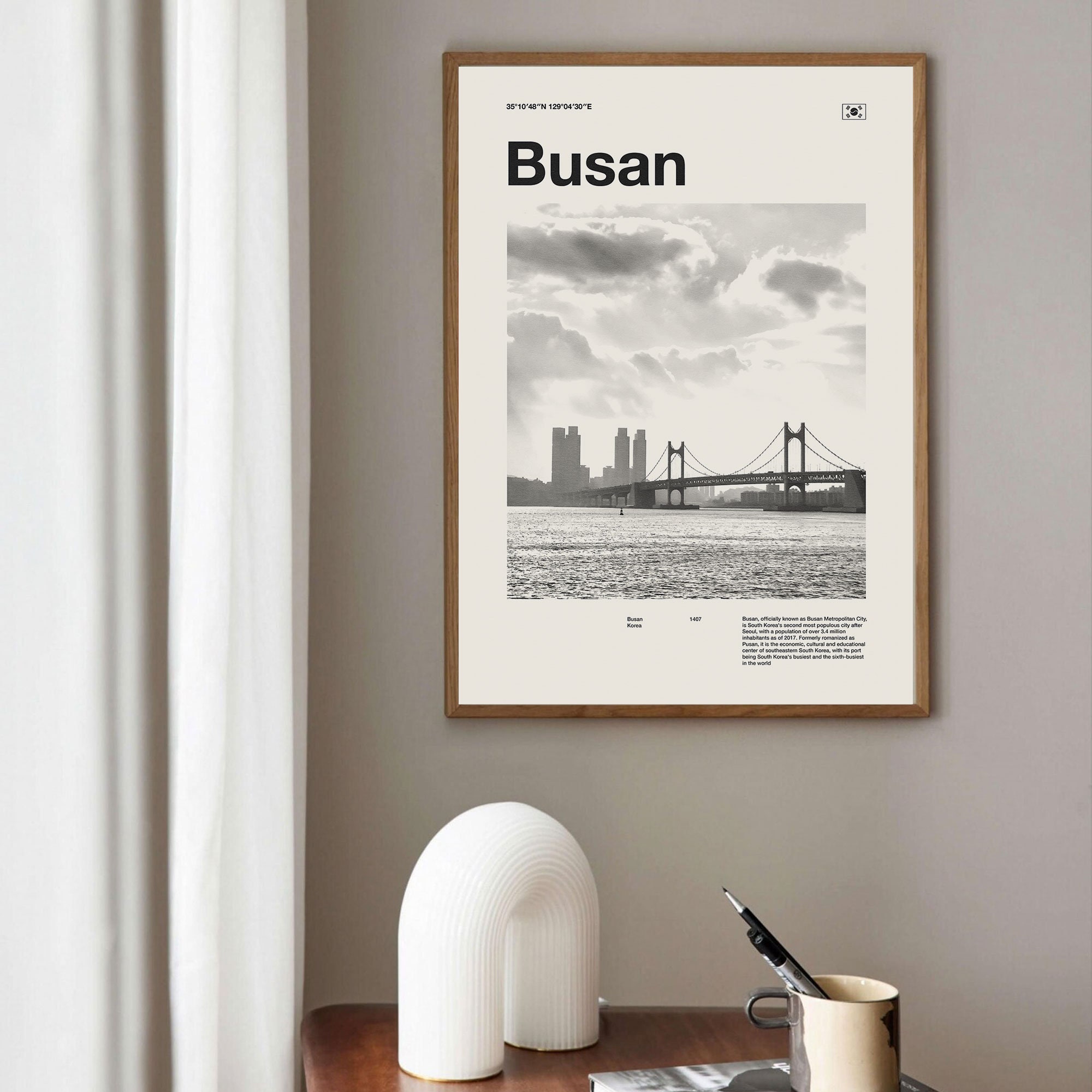 POSTER Busan Art Print | Busan Poster | Busan Wall Art | Mid Century ...