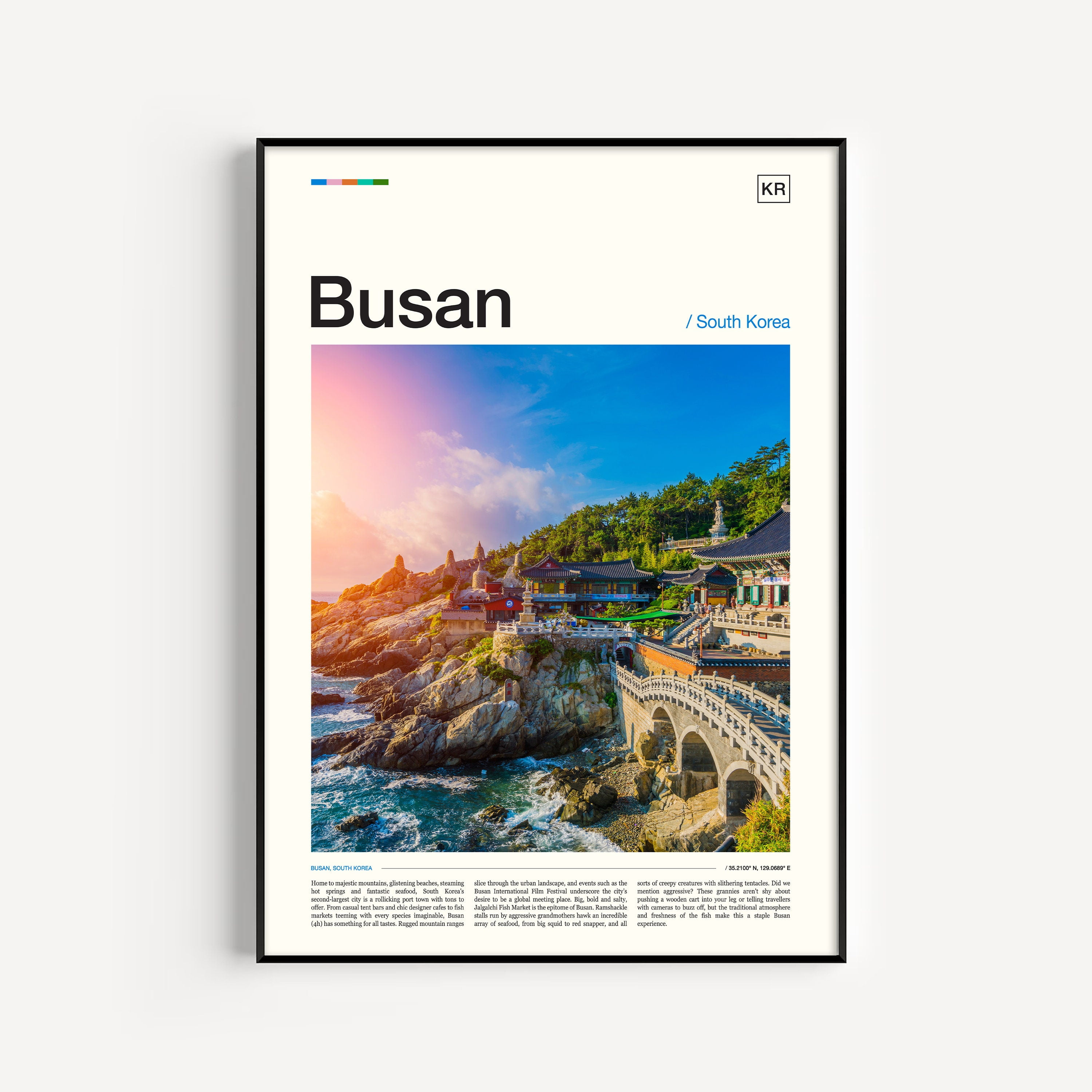 POSTER Busan Poster, South Korea Poster, Traveller Gift, Busan Art ...