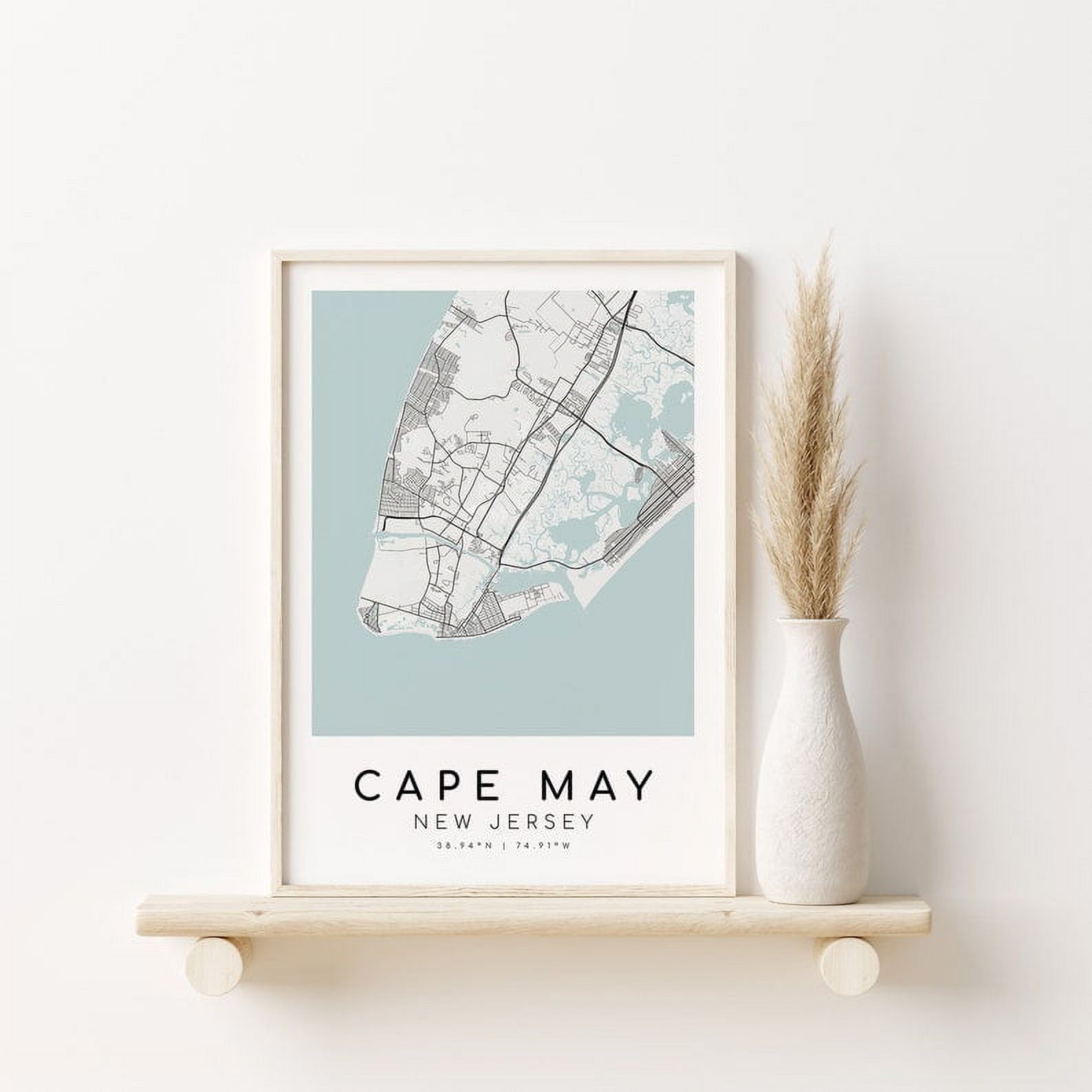 POSTER CAPE MAY City Map, USA New Jersey Home Map, Map Print, Locations ...