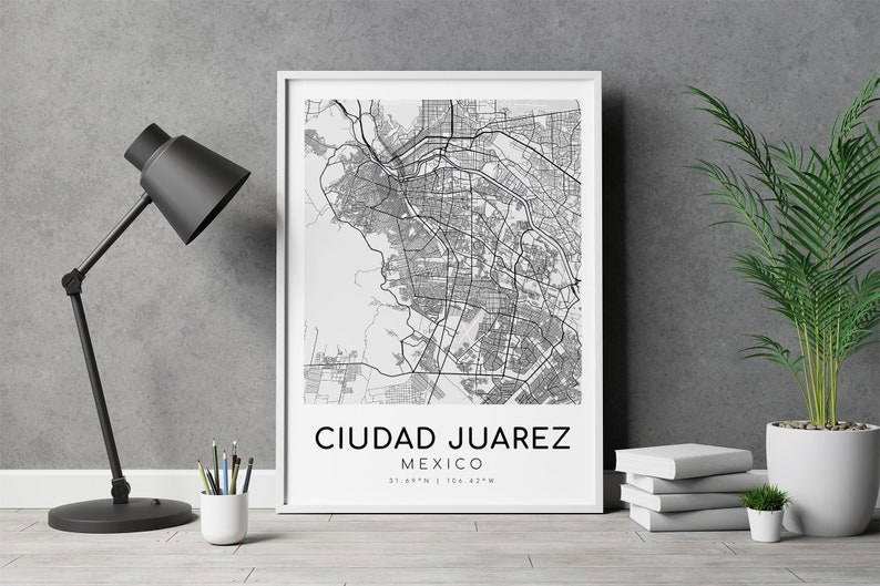 POSTER CIUDAD JUAREZ City Map, Mexico Minimalist Maps, Map Prints, City Map Poster, Modern Map ...