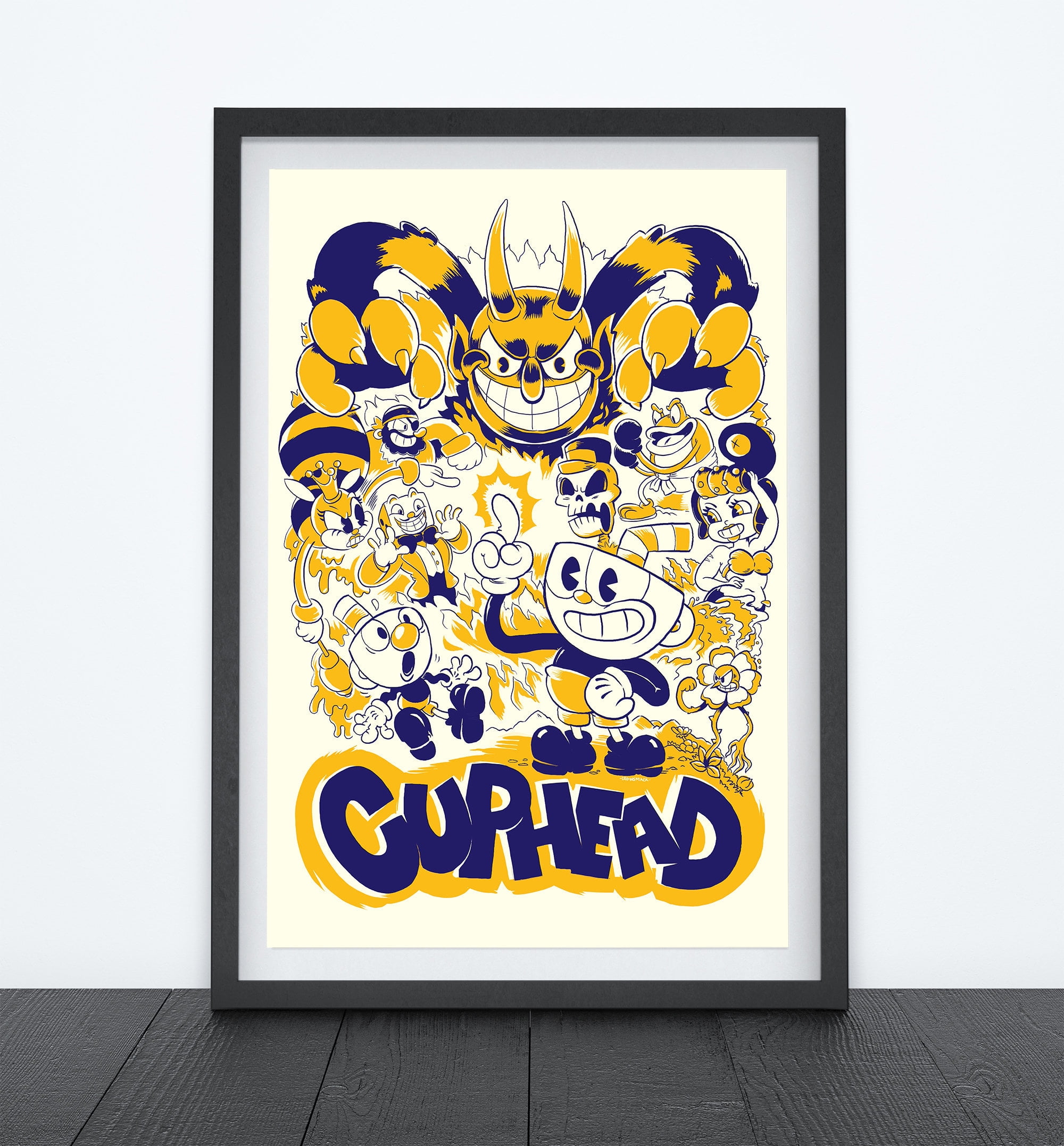 Poster CUPHEAD Video Game Poster , Retro Video Game Art, Indie Game Art, Boss Battle, Retro ...