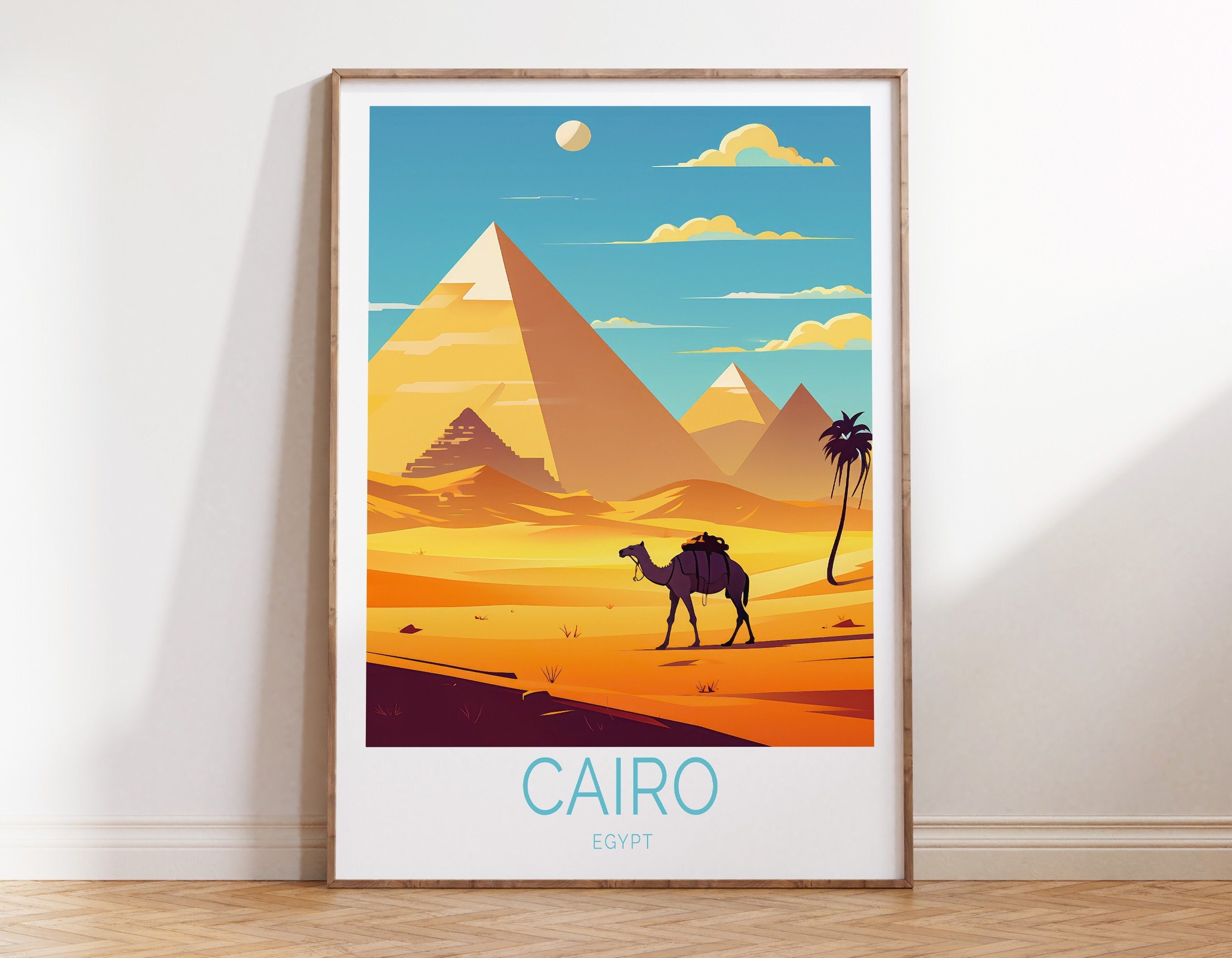 POSTER Cairo Egypt Pyramids Travel Poster, Cairo Egypt Pyramids Poster ...